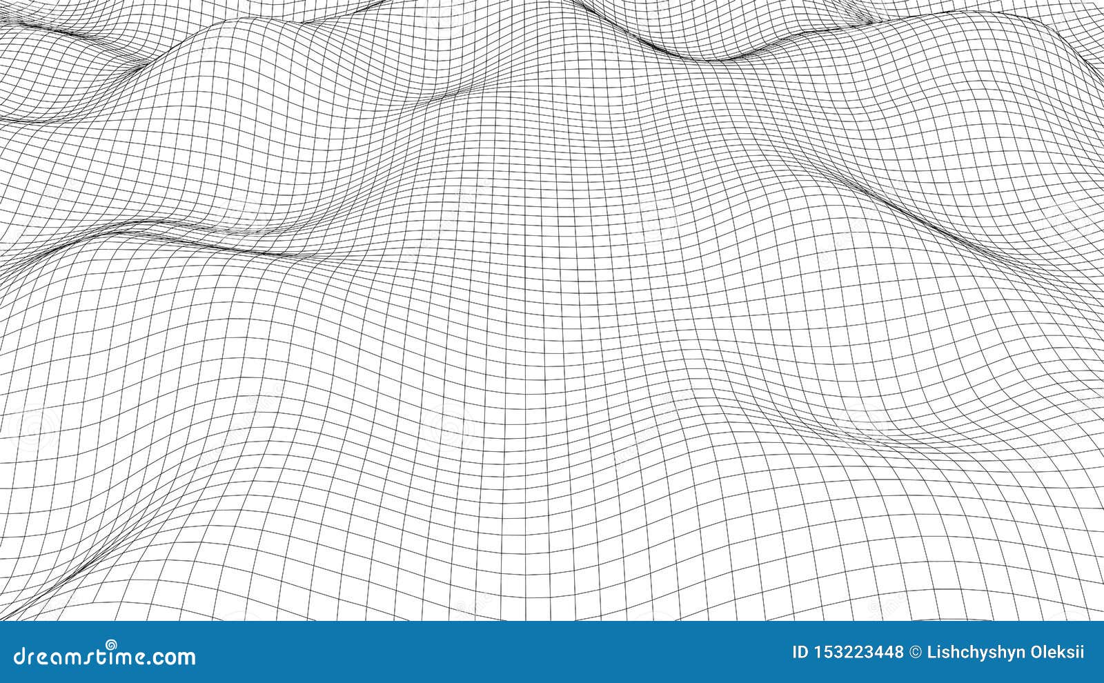 Wireframe Landscape Wire. Wireframe Wave Design. 3d Landscape Stock ...
