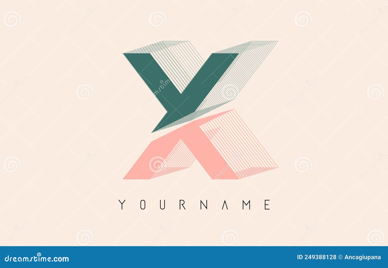 Wireframe X Letter Logo Design in Two Colors. Creative Vector ...