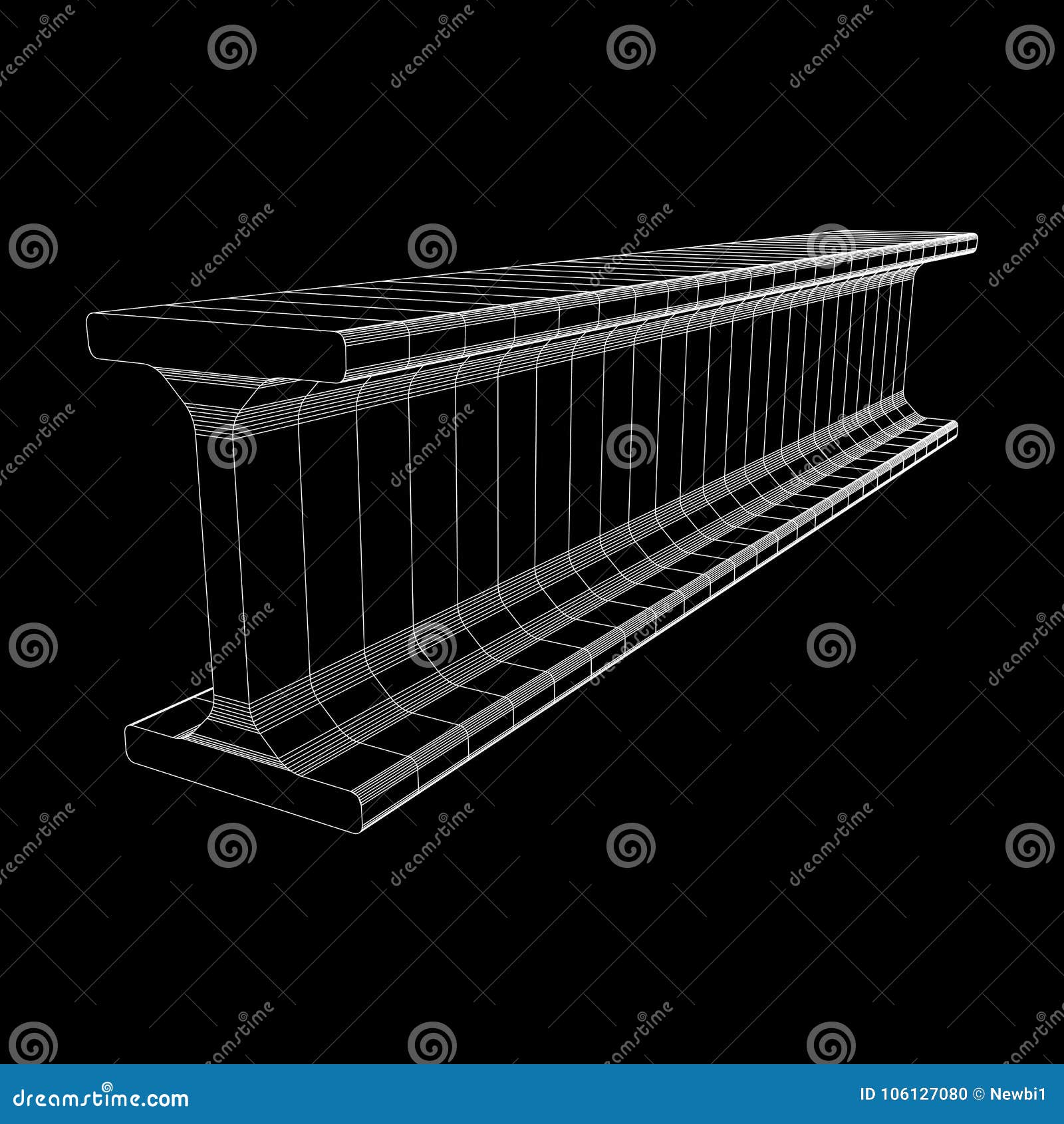 Wireframe Metallurgy Beam Cartoon Vector | CartoonDealer.com #106158767