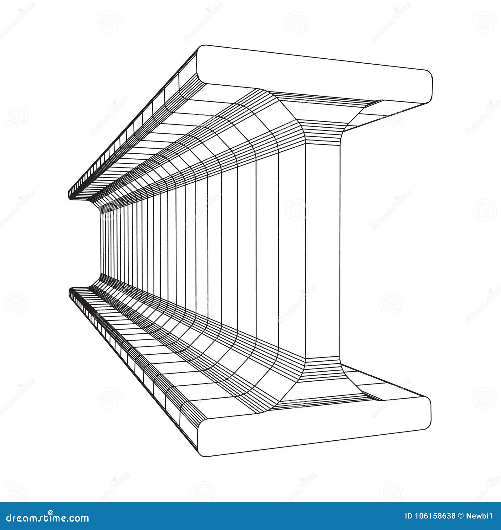 Wireframe Metallurgy Beam Cartoon Vector | CartoonDealer.com #106158767