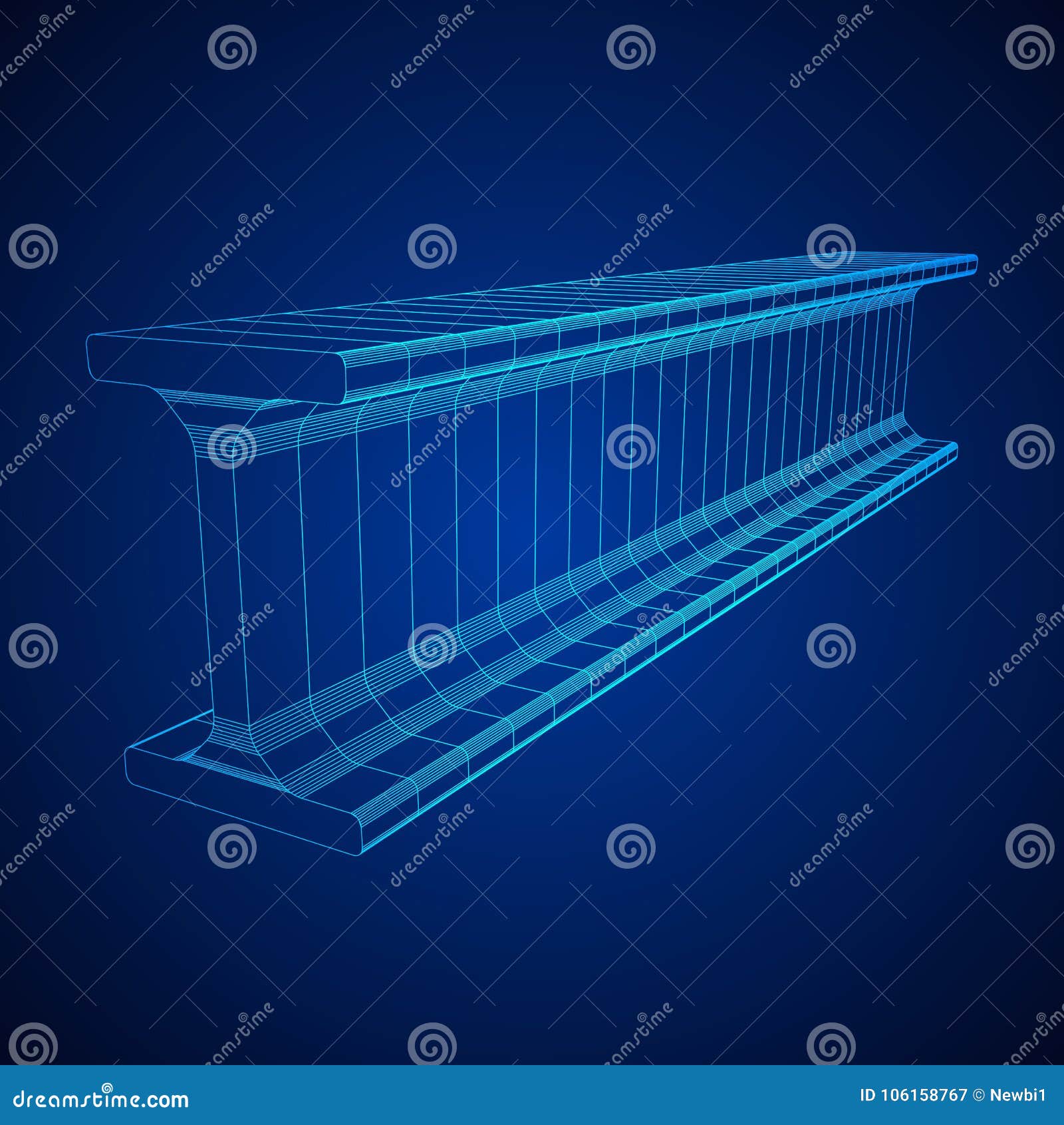 Wireframe Metallurgy Beam Cartoon Vector | CartoonDealer.com #106158767