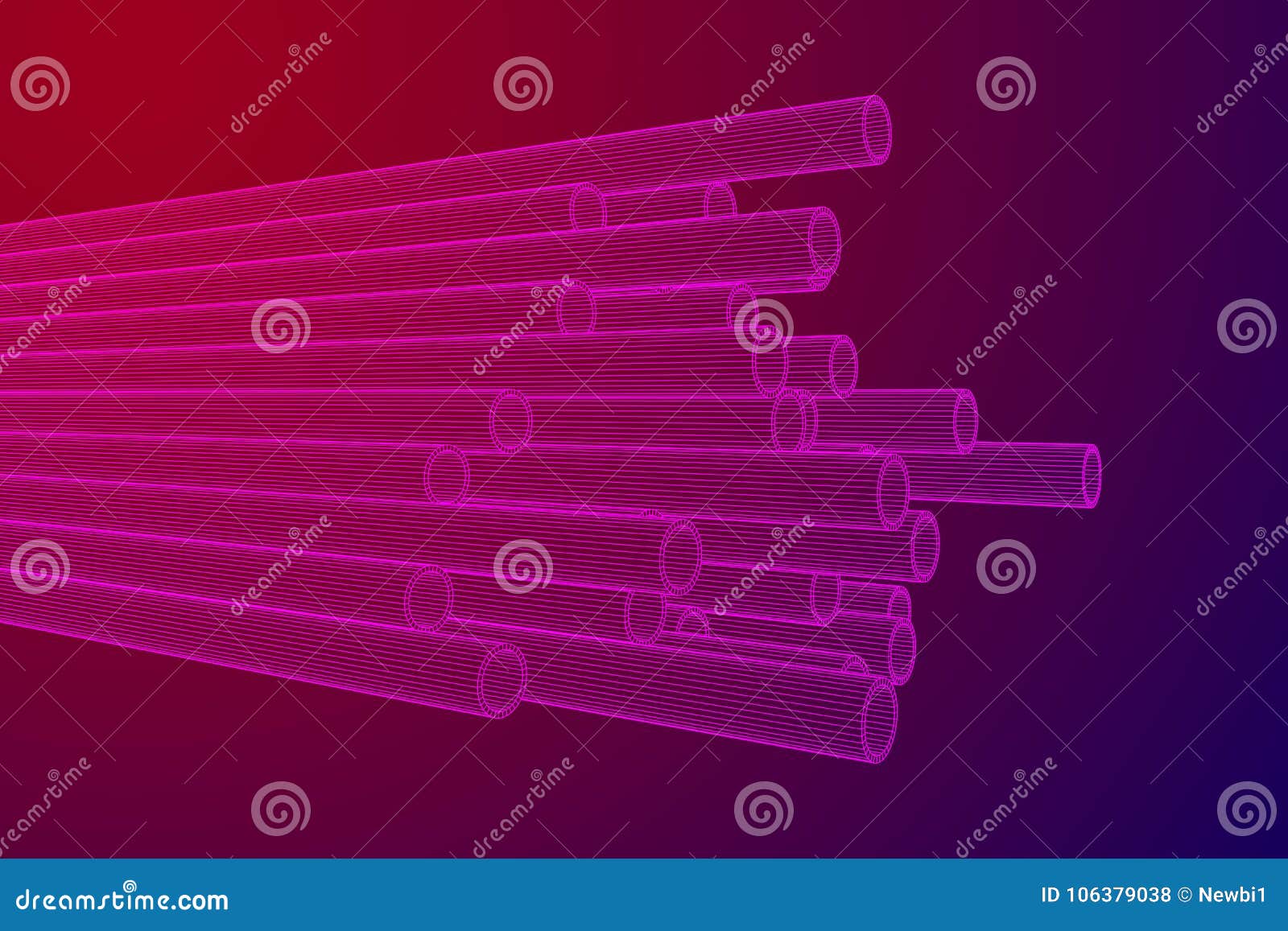 Wireframe Metallurgy Round Tubes Stock Vector - Illustration of heavy ...