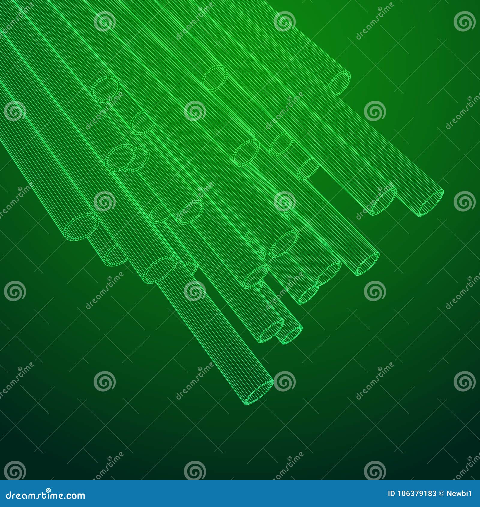 Wireframe Metallurgy Round Tubes Stock Vector - Illustration of ...