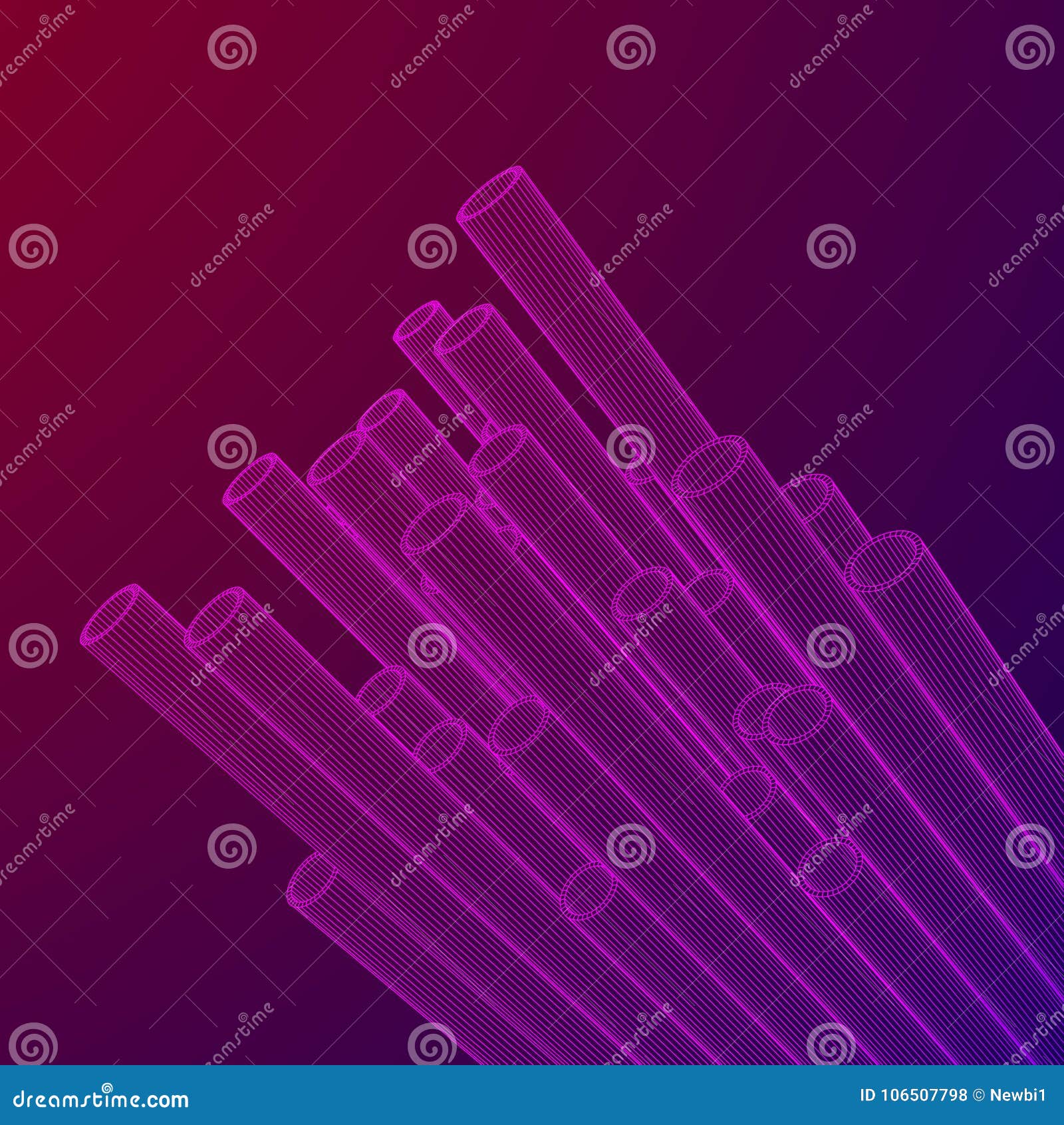 Wireframe Metallurgy Round Tubes Stock Vector - Illustration of model ...