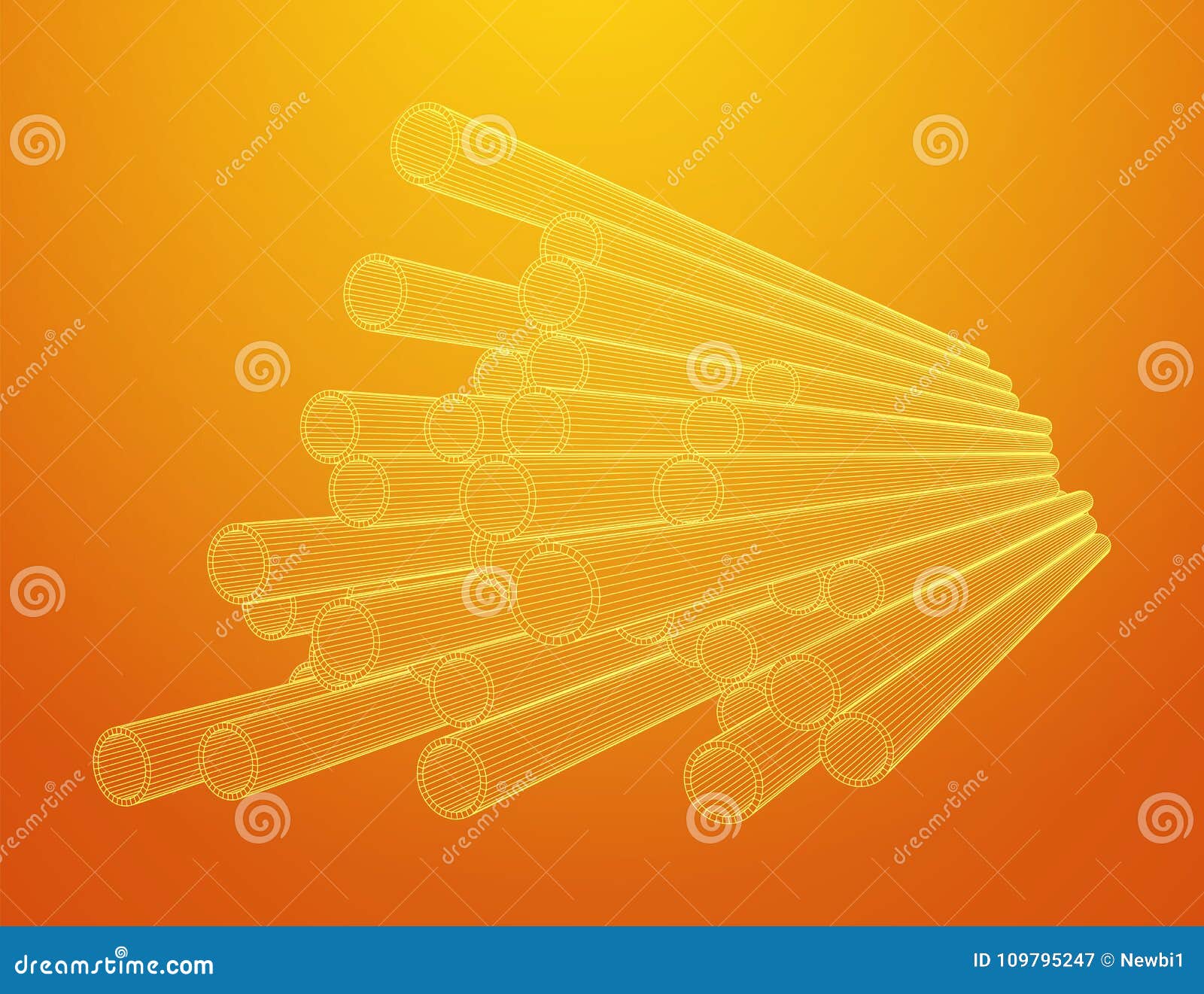 Wireframe Metallurgy Round Tubes Stock Vector - Illustration of factory ...