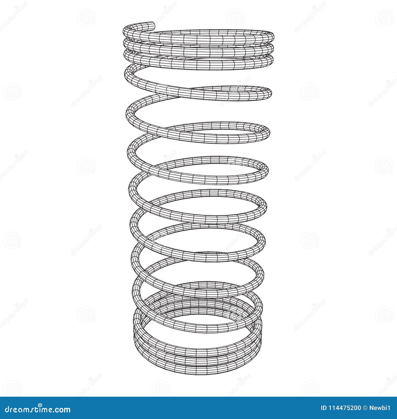 Wireframe helix spring stock vector. Illustration of helix - 114475200