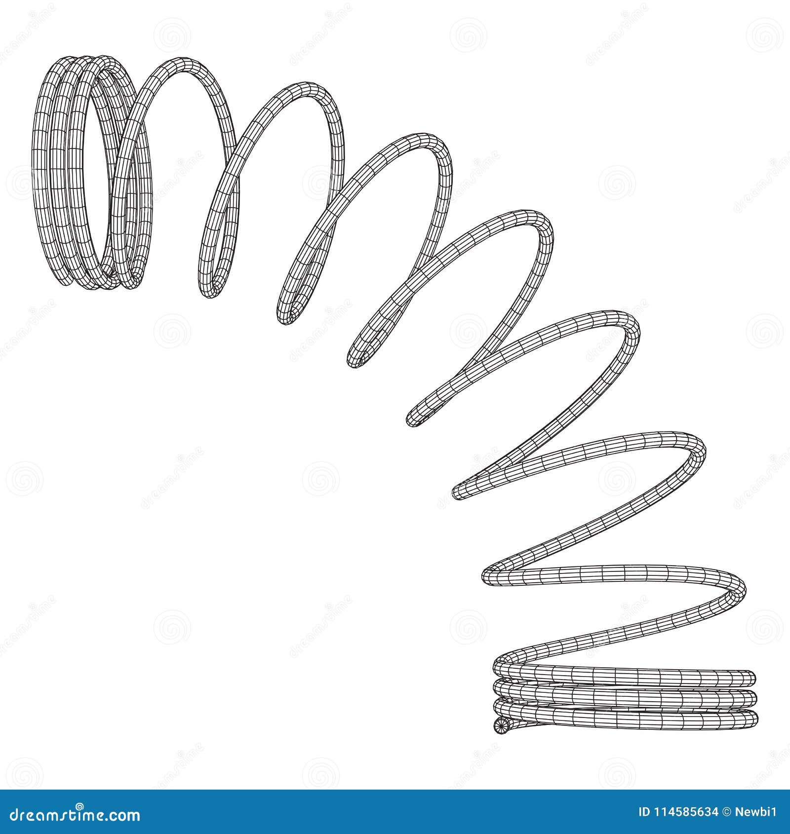 Wireframe helix spring stock vector. Illustration of compressed - 114585634