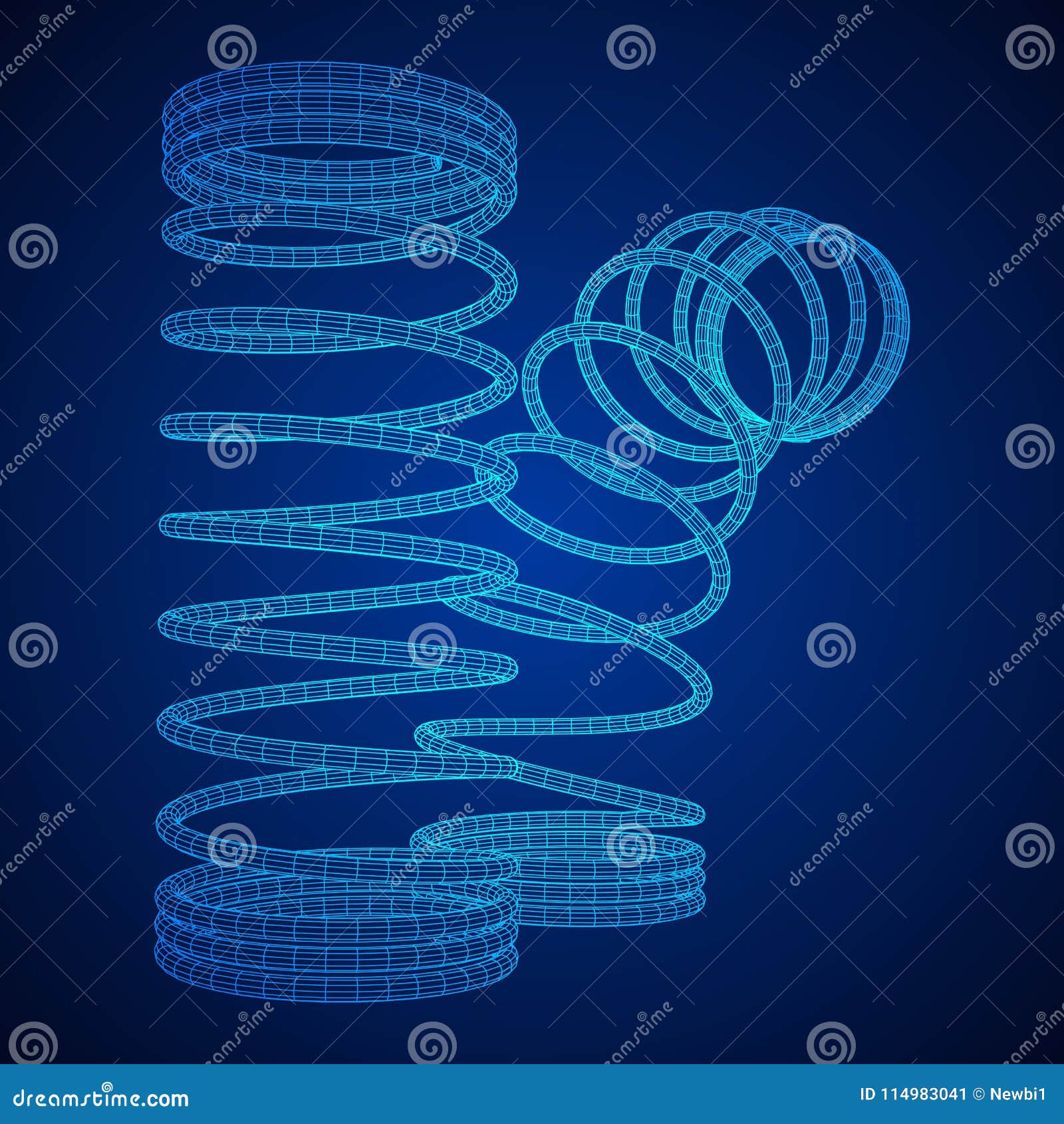 Wireframe helix spring stock vector. Illustration of polygon - 114983041