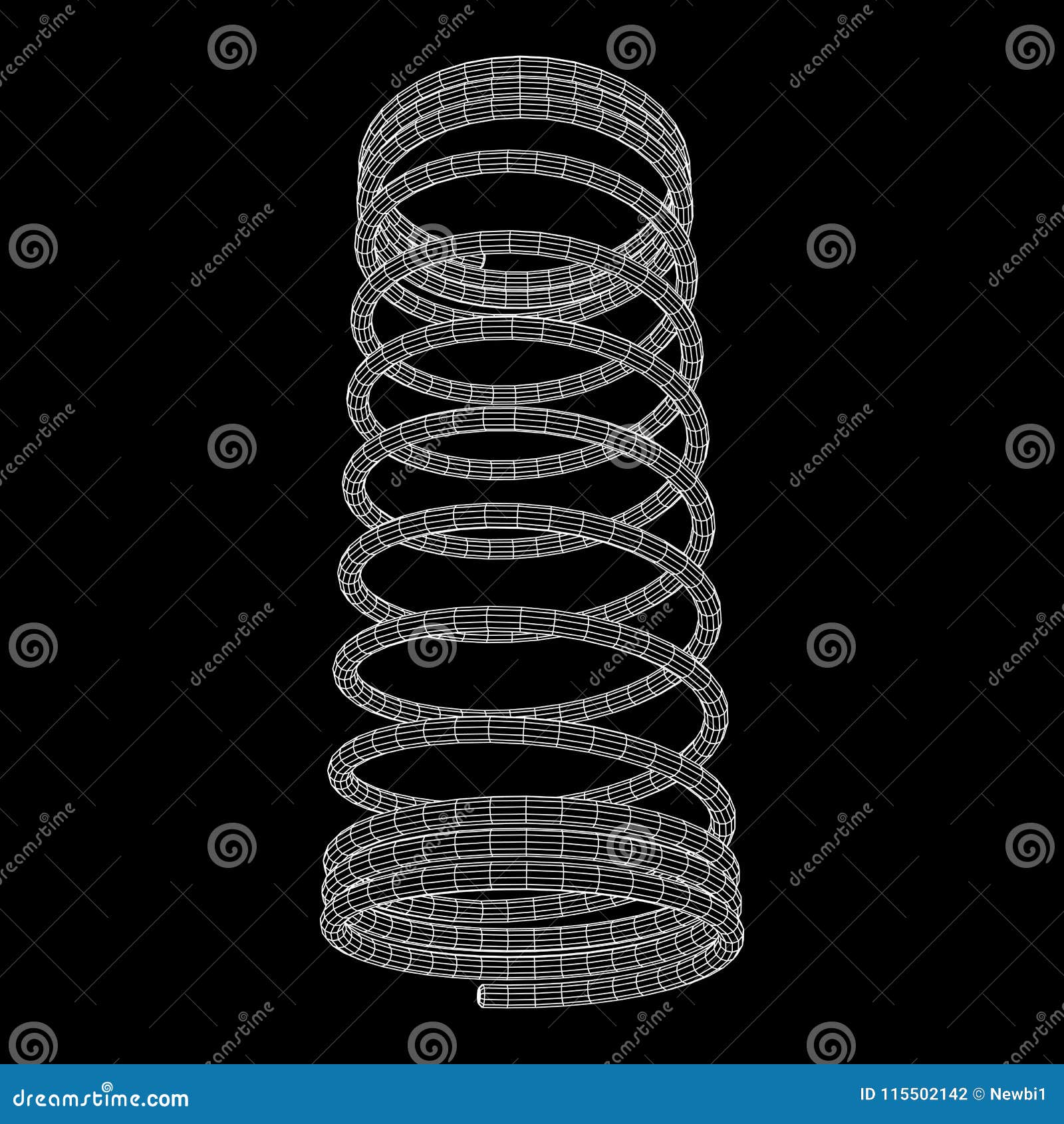 Wireframe helix spring stock vector. Illustration of bounce - 115502142