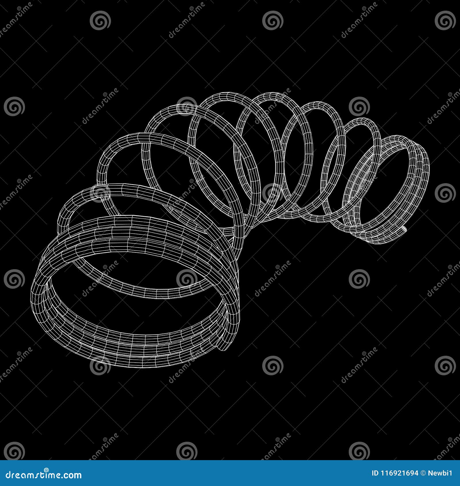 Wireframe helix spring stock vector. Illustration of metallic - 116921694
