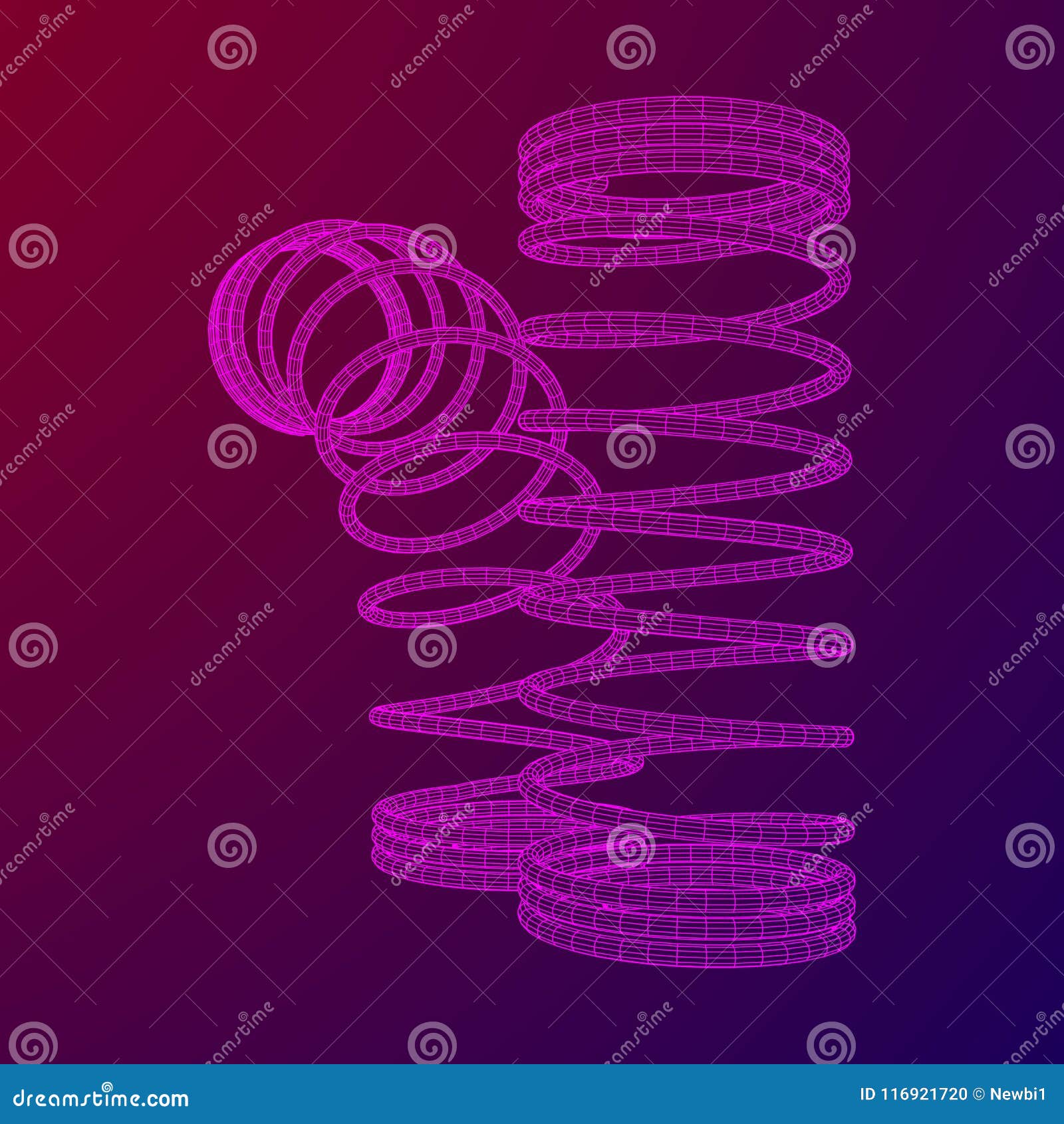 Wireframe helix spring stock vector. Illustration of loop - 116921720