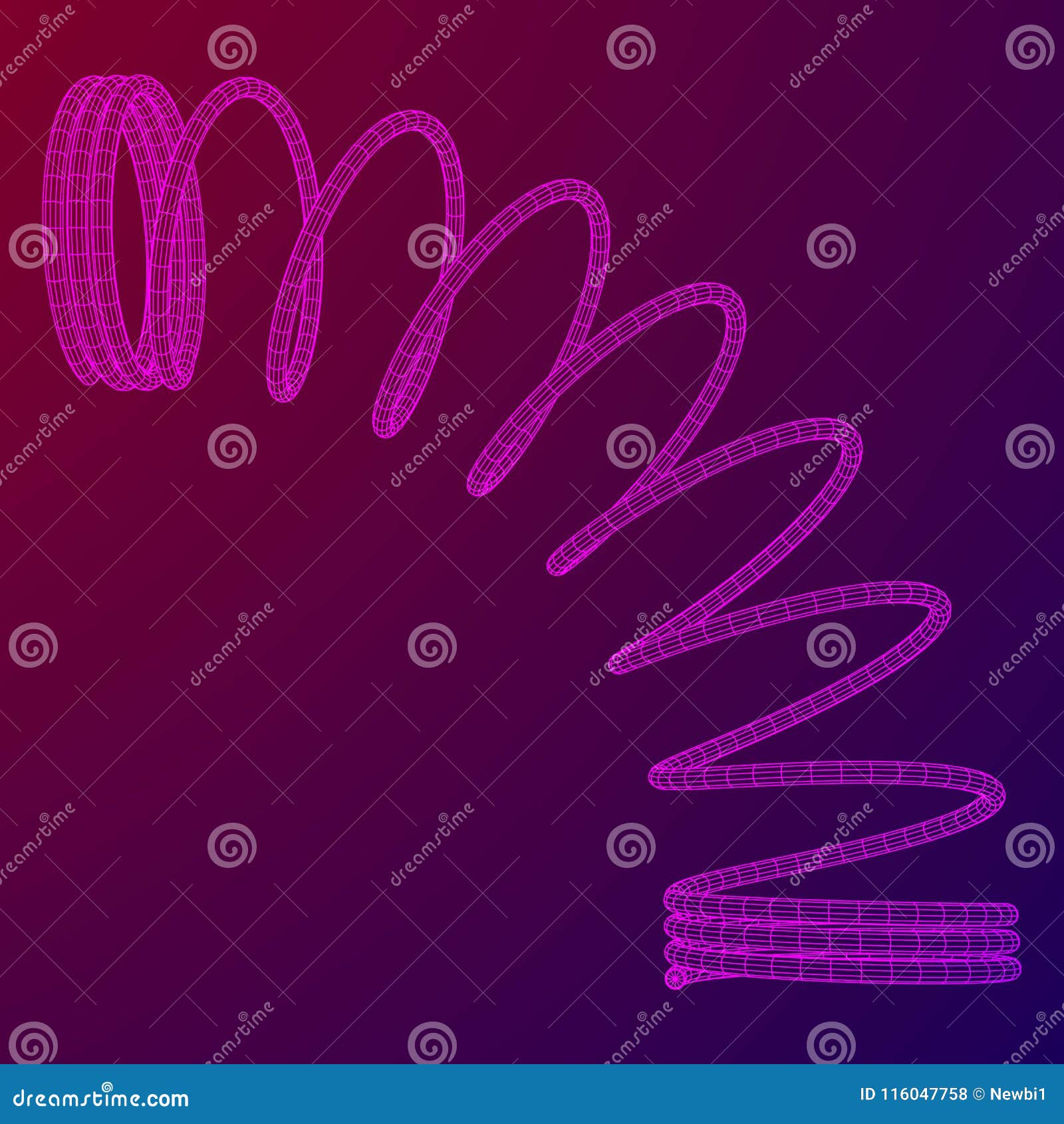 Wireframe helix spring stock vector. Illustration of physics - 116047758