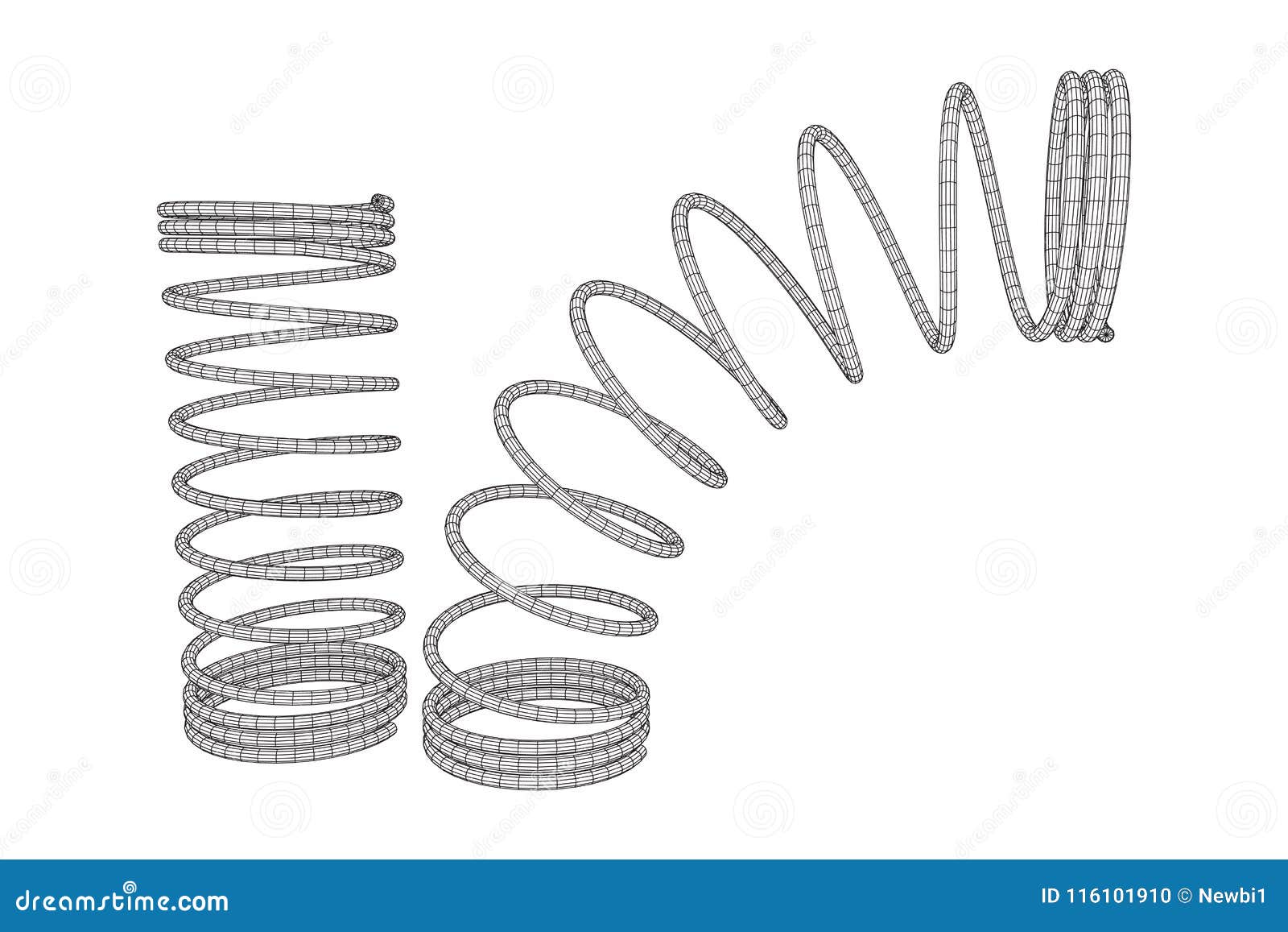 Tension Spring Black Symbols Cartoon Vector | CartoonDealer.com #56059477