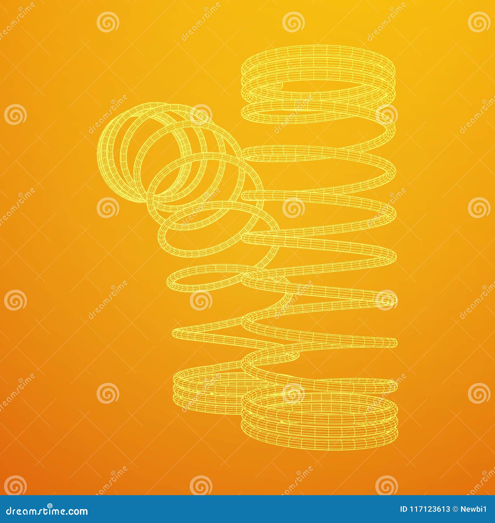 Wireframe helix spring stock vector. Illustration of iron - 117123613