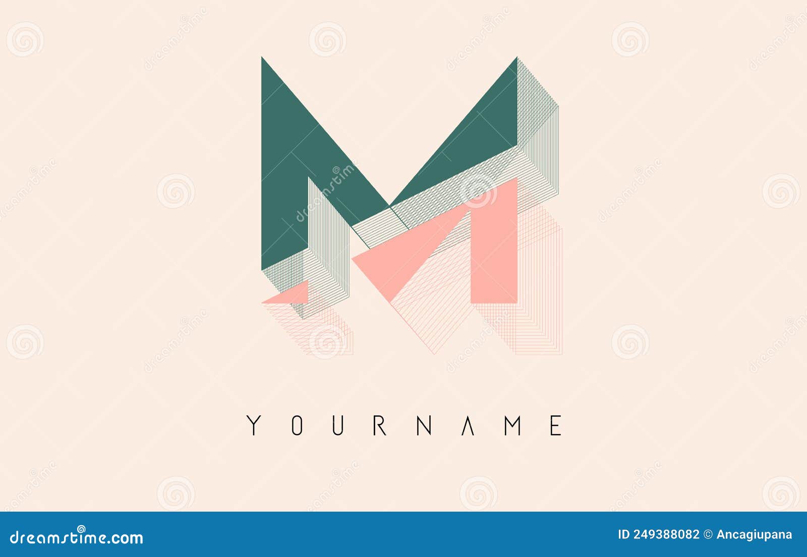 Wireframe M Letter Logo Design. Creative Vector Illustration with Wired ...