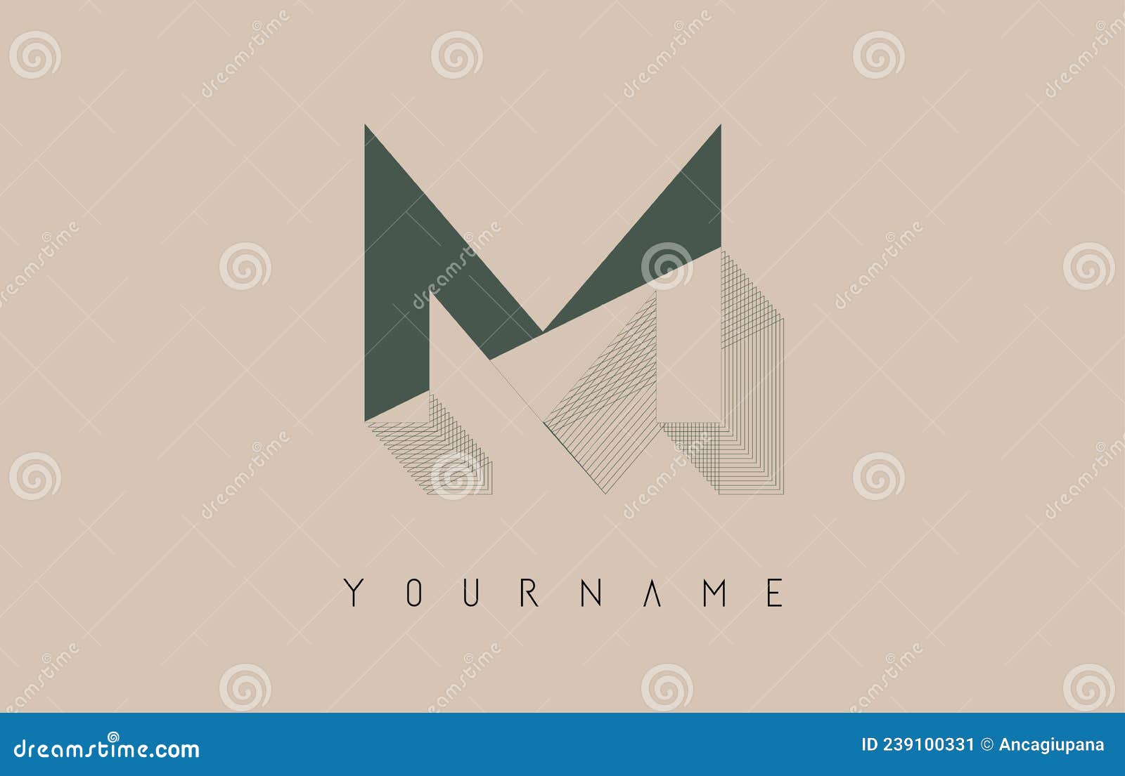 Wireframe M Letter Logo Design in Two Colors. Creative Vector ...