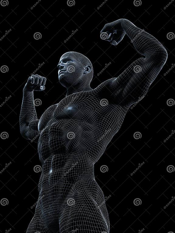 A wireframe man stock illustration. Illustration of moving - 134033164