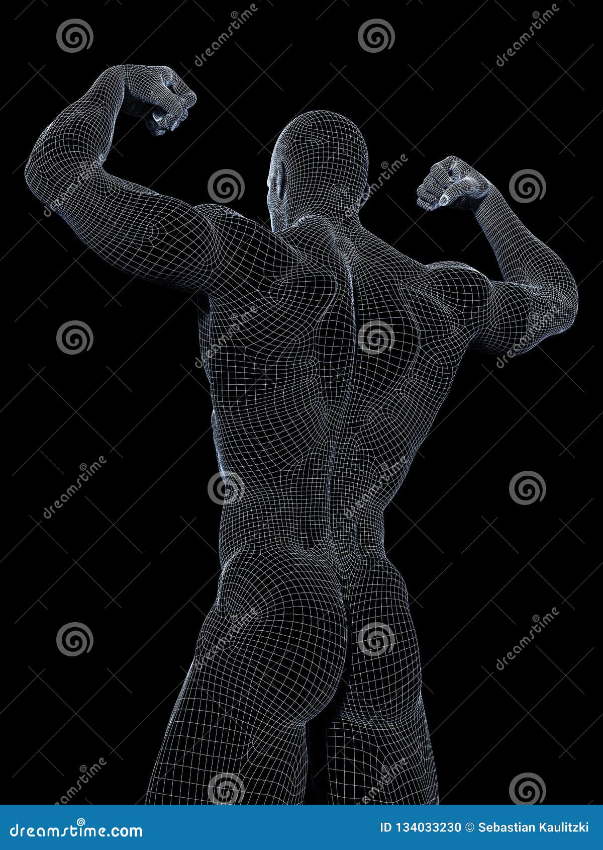 A wireframe man stock illustration. Illustration of athlete - 134033230