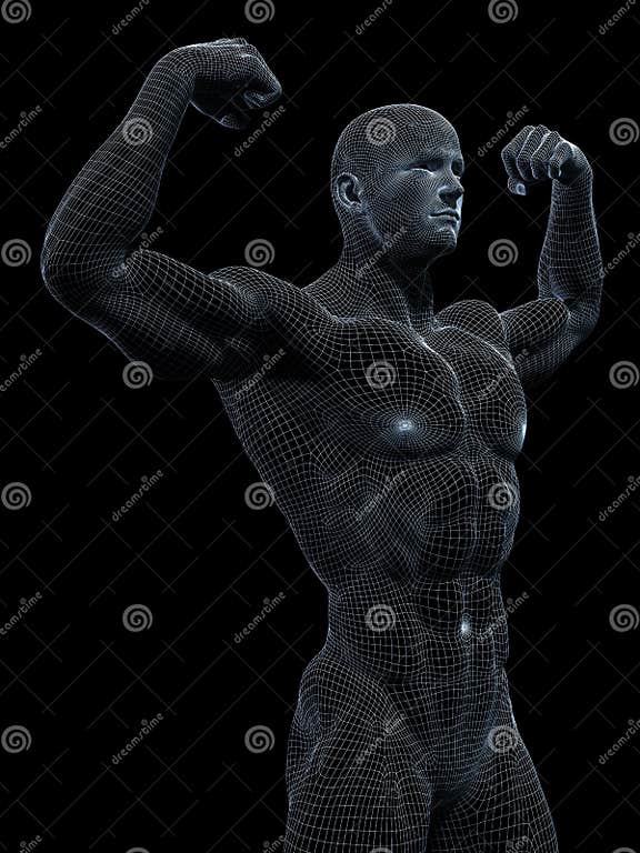 A wireframe man stock illustration. Illustration of rendered - 134033253
