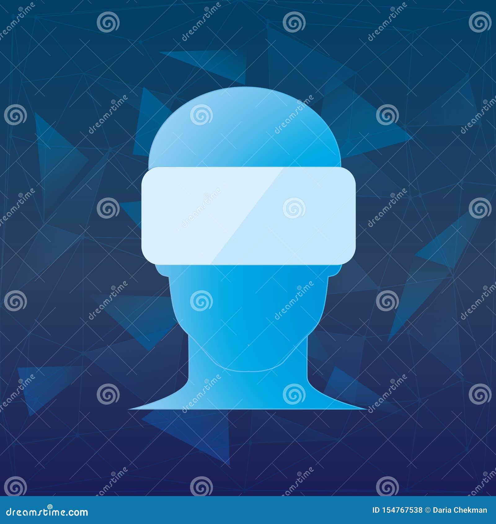 Wireframe Man with VR Headset Sign Mesh from a Starry and Start Up ...