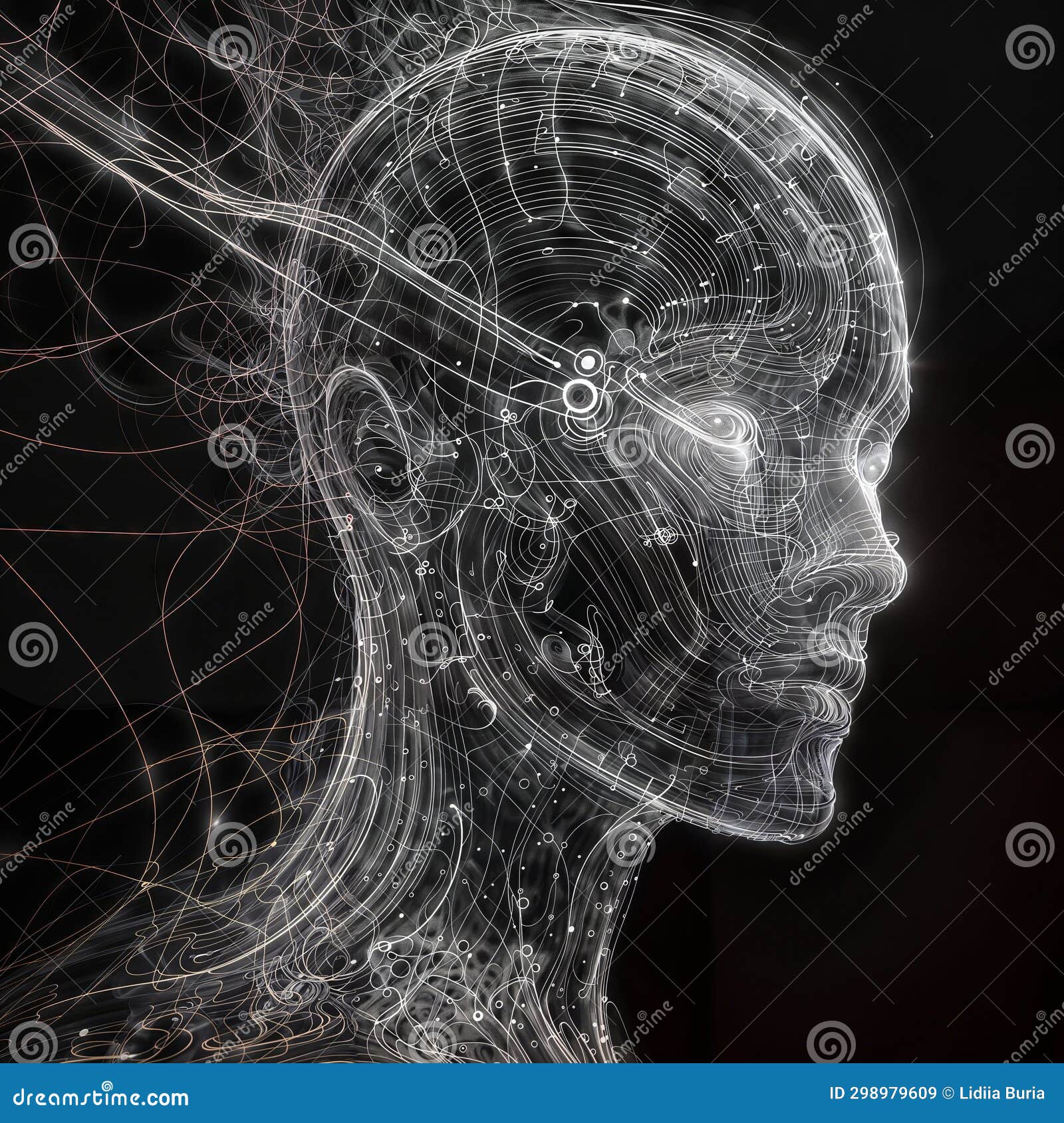 3d Illustration of Artificial Intelligence Concept with AI Made of ...