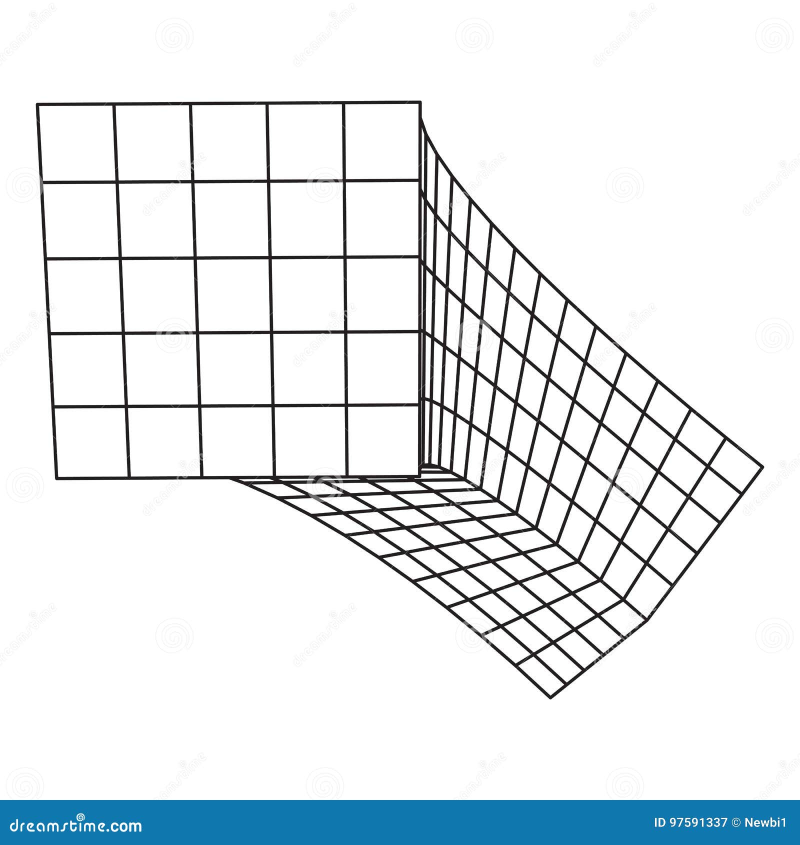 Wireframe Mesh Bend Box illustration de vecteur. Illustration du ...