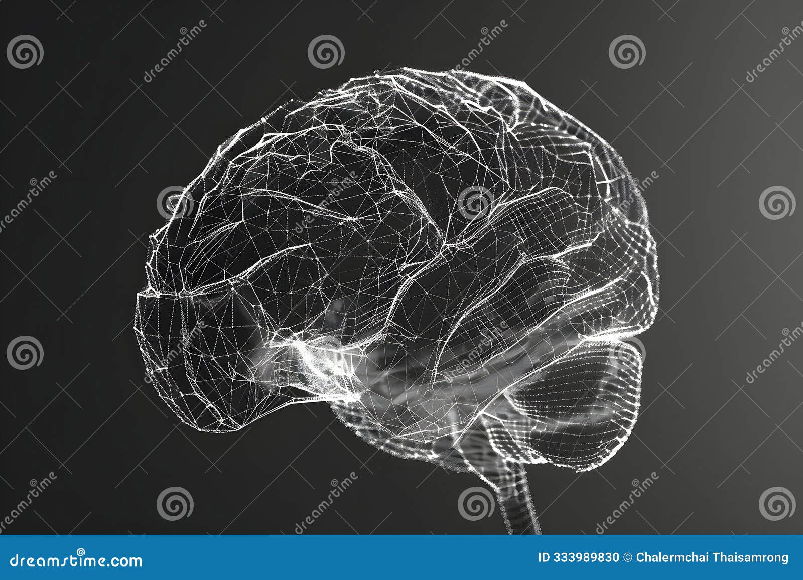 Wireframe Mesh of Brain, Scan Technology,electric,technology Concept by ...