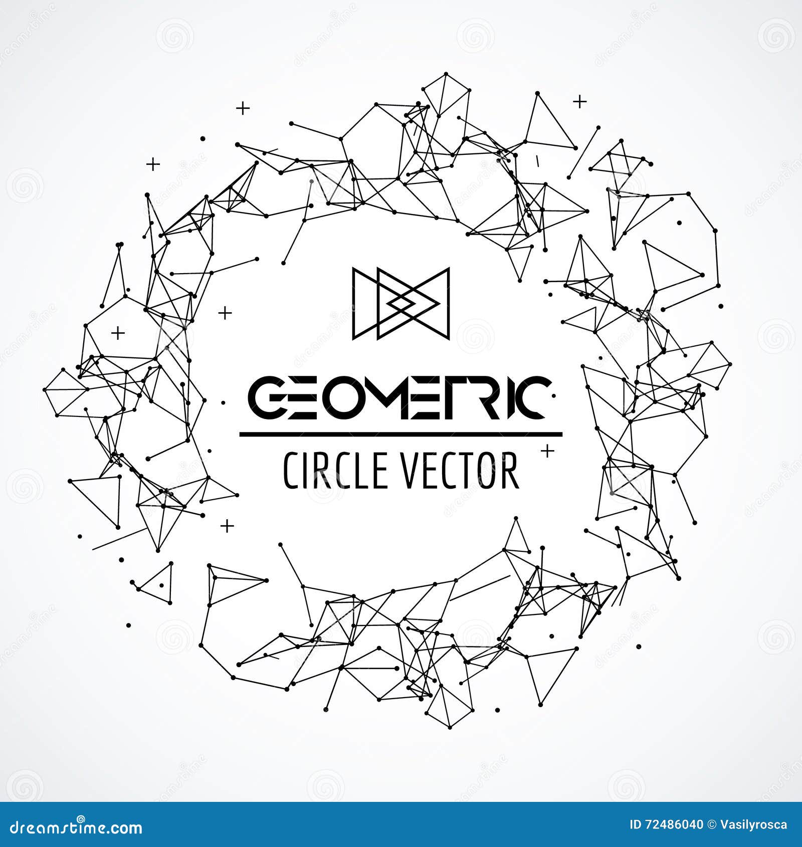Wireframe Mesh Circle, Broken Polygonal Sphere with Connected Lines and ...