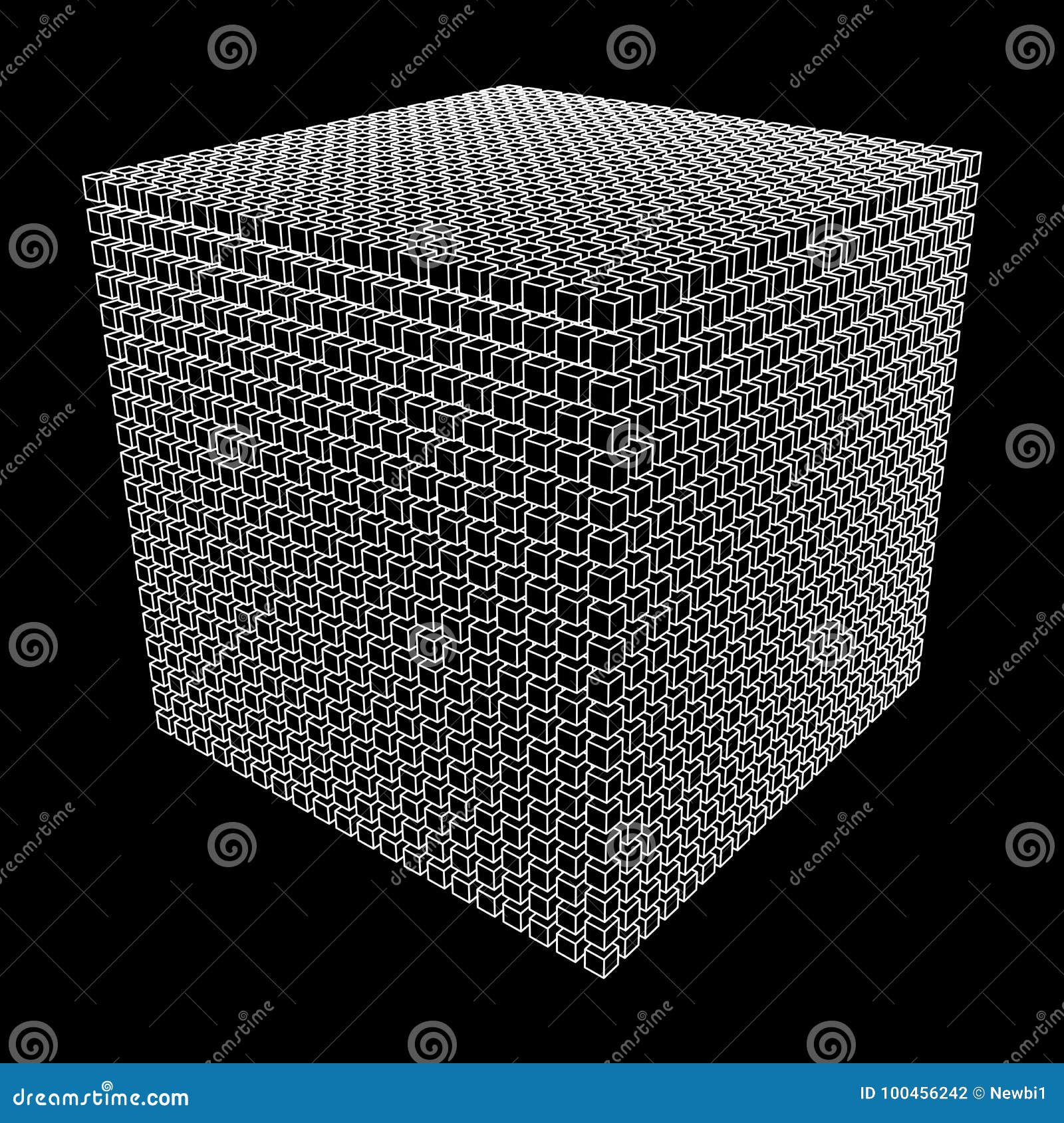 Wireframe Mesh Cube ilustração do vetor. Ilustração de forma - 100456242