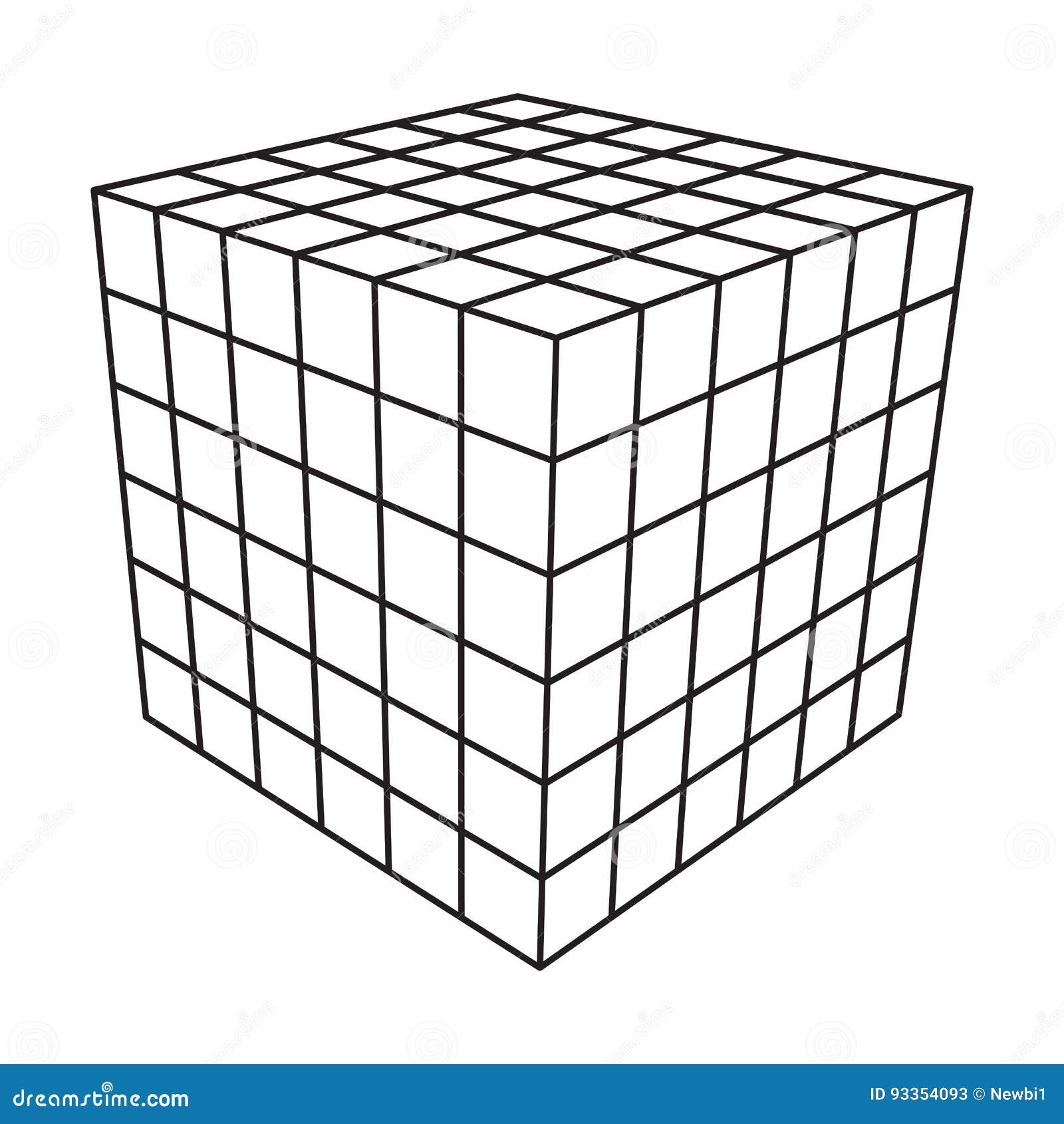 Wireframe Mesh Cube ilustración del vector. Ilustración de estructura ...