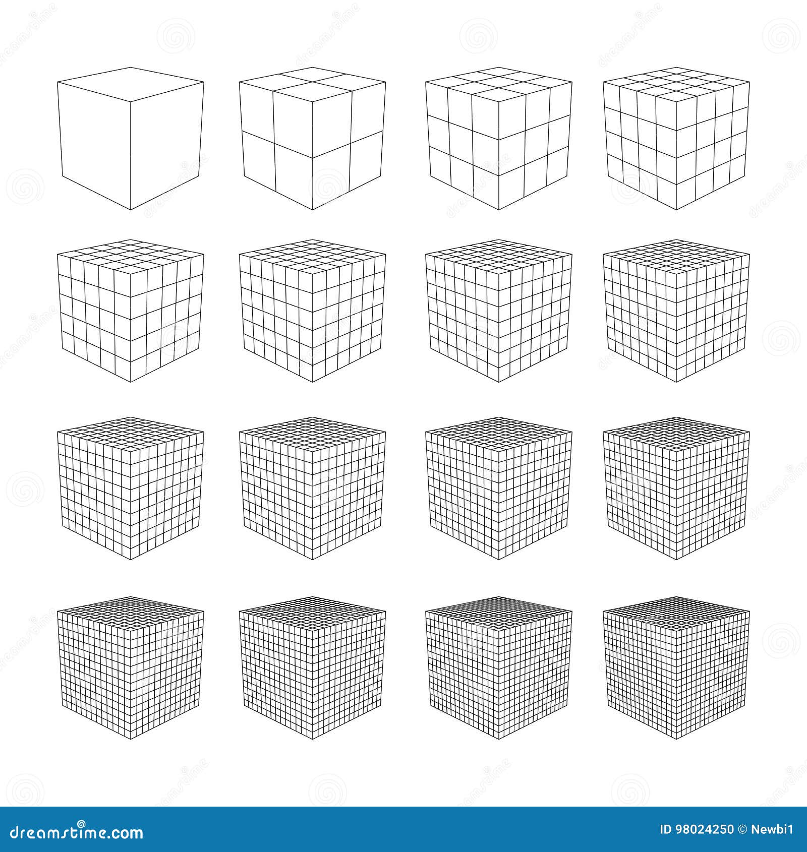 Wireframe Mesh Cube vector illustratie. Illustration of grafisch - 98024250
