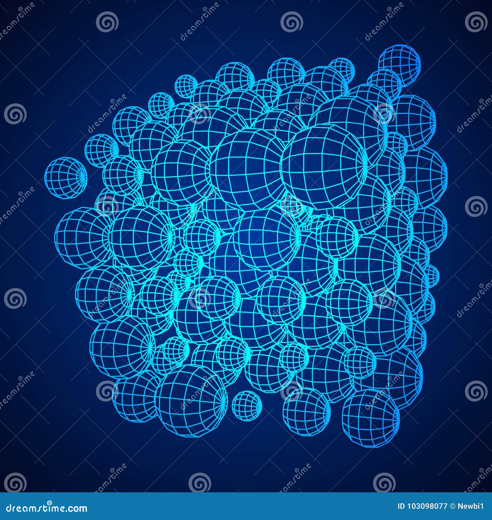 Wireframe Sphere Mesh Cube. Stock Vector - Illustration of construction ...
