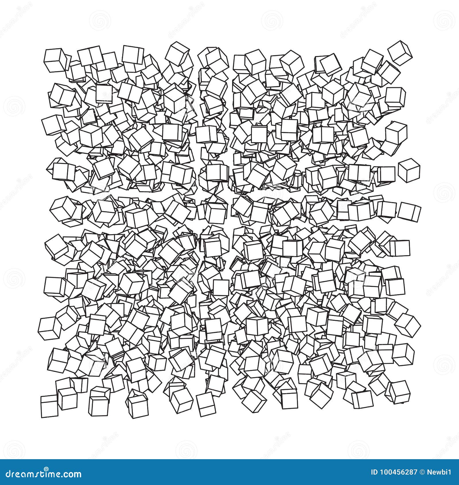 Wireframe Mesh Cube. stock vector. Illustration of design - 100456287