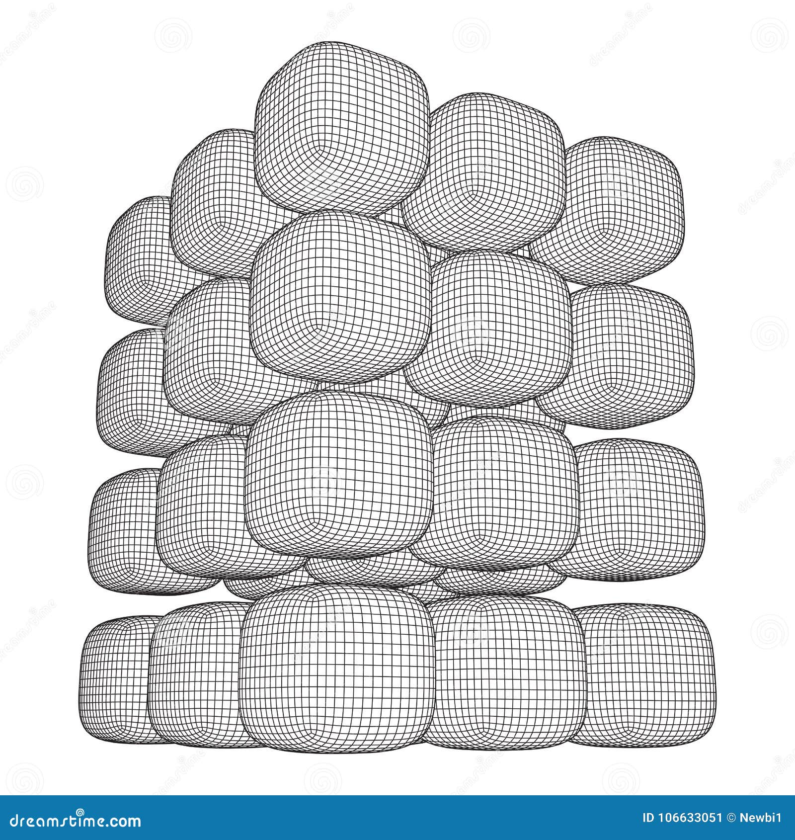 Wireframe Mesh Cube. stock vector. Illustration of parallelepiped ...