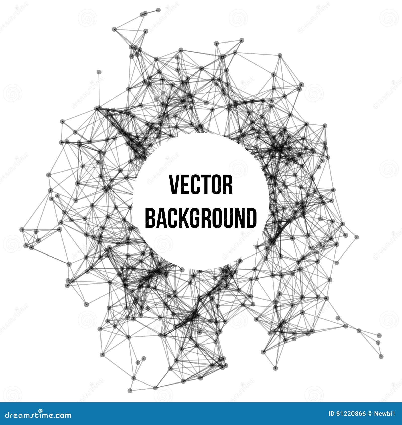 Wireframe Mesh Dot and Lines Background Stock Vector - Illustration of ...