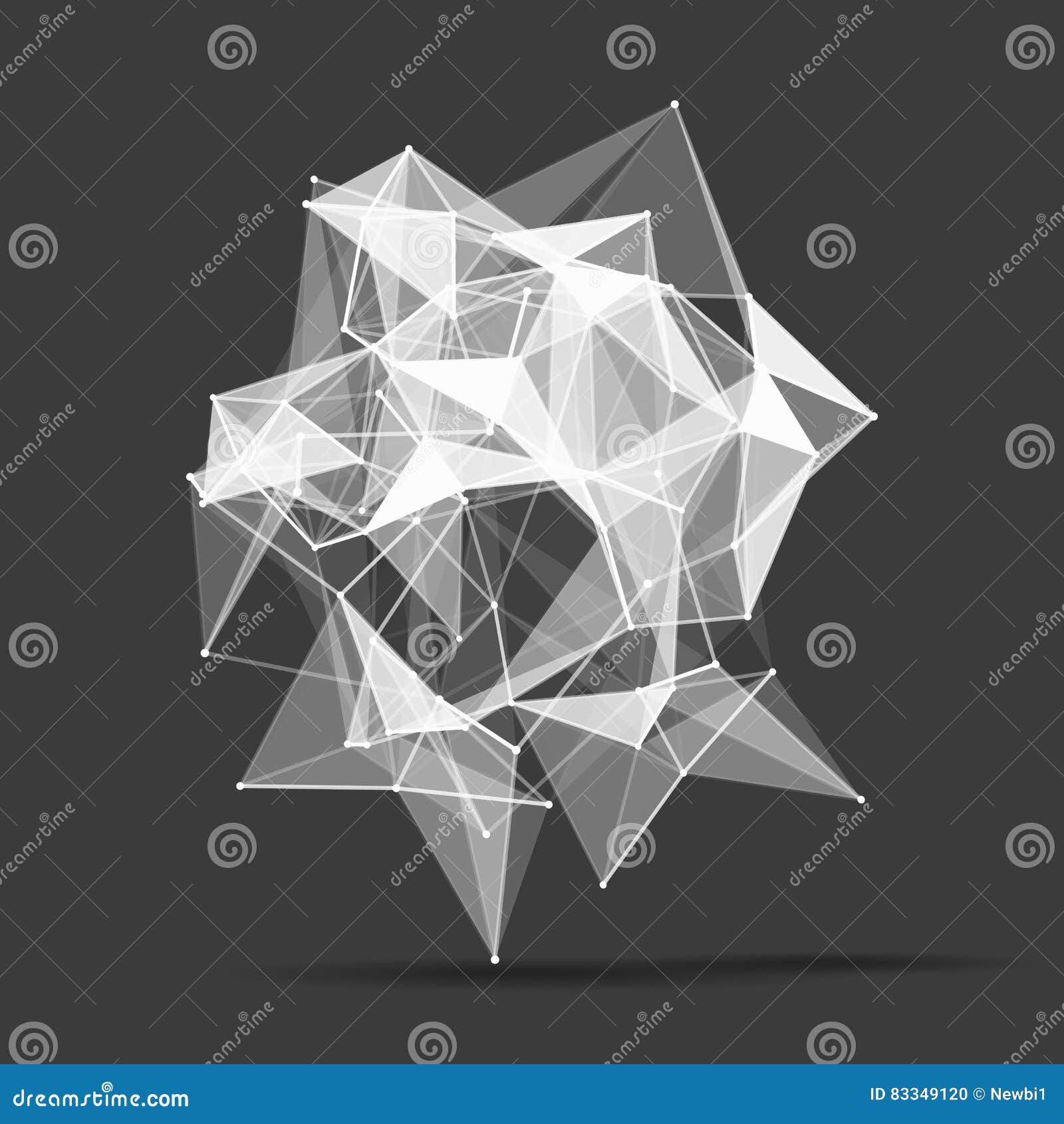 Wireframe Mesh Dot and Lines Background Stock Vector - Illustration of ...