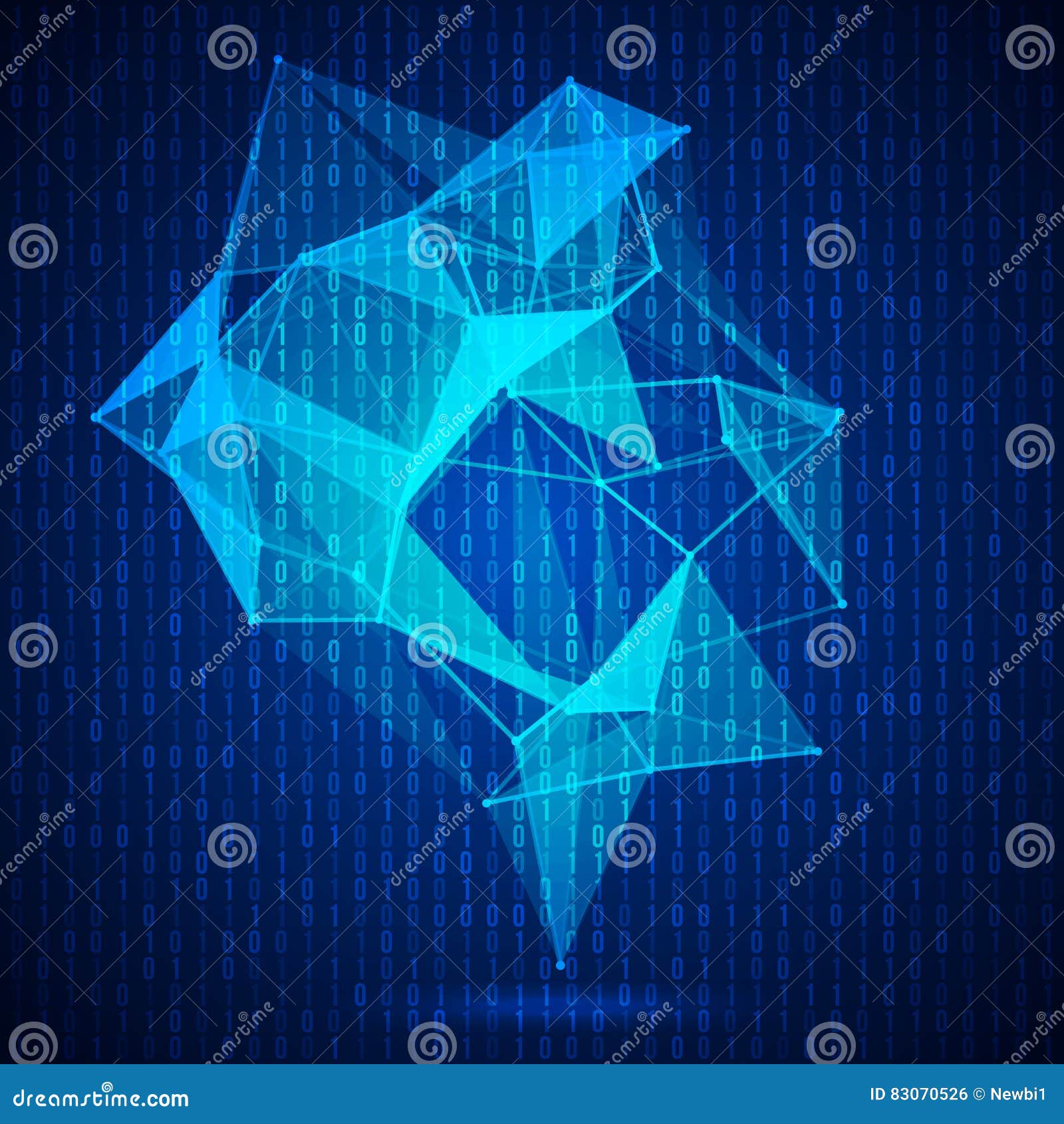 Wireframe Mesh Dot and Lines Background Stock Vector - Illustration of ...
