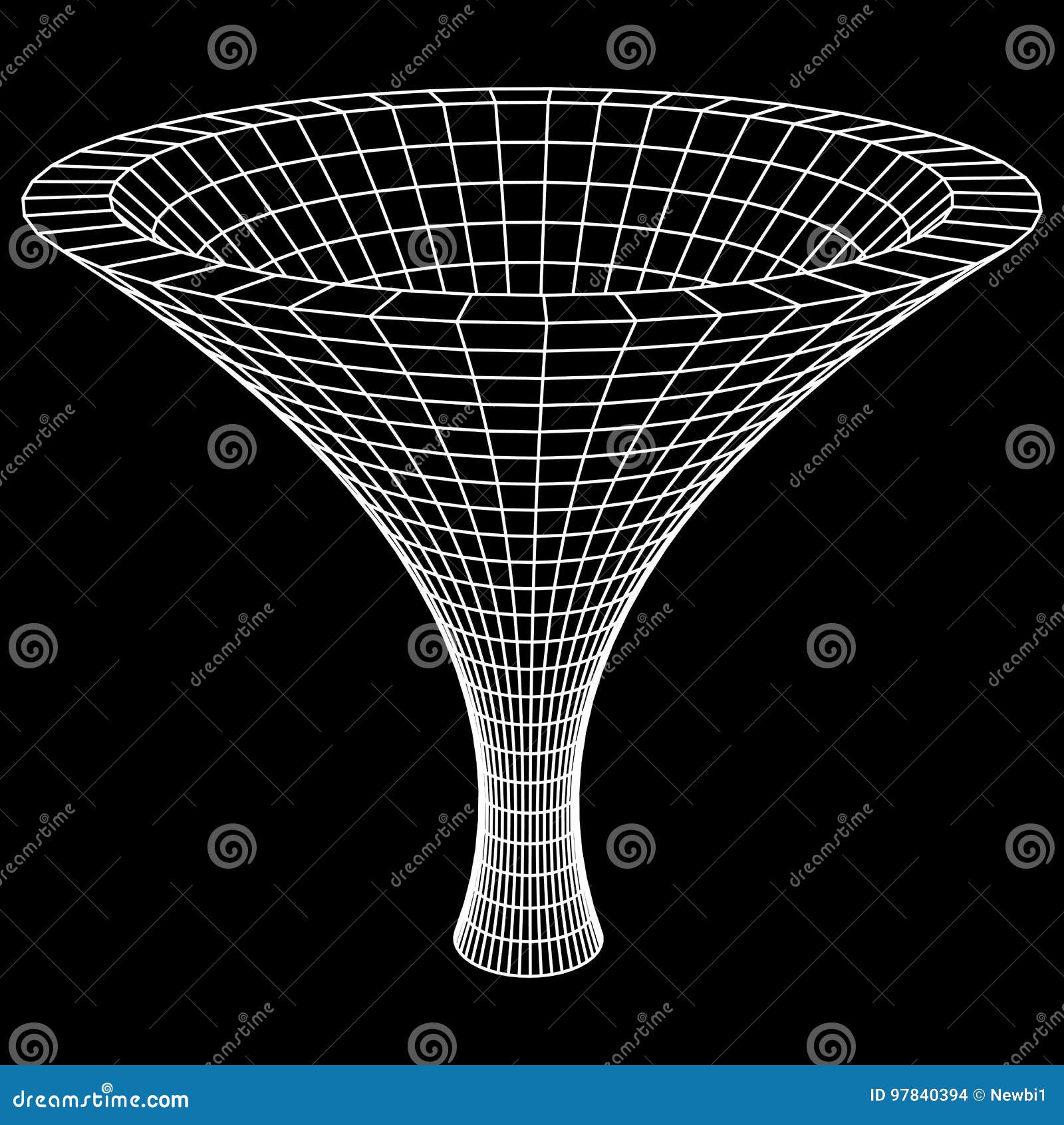 Wireframe Mesh Funnel illustration de vecteur. Illustration du modeler ...