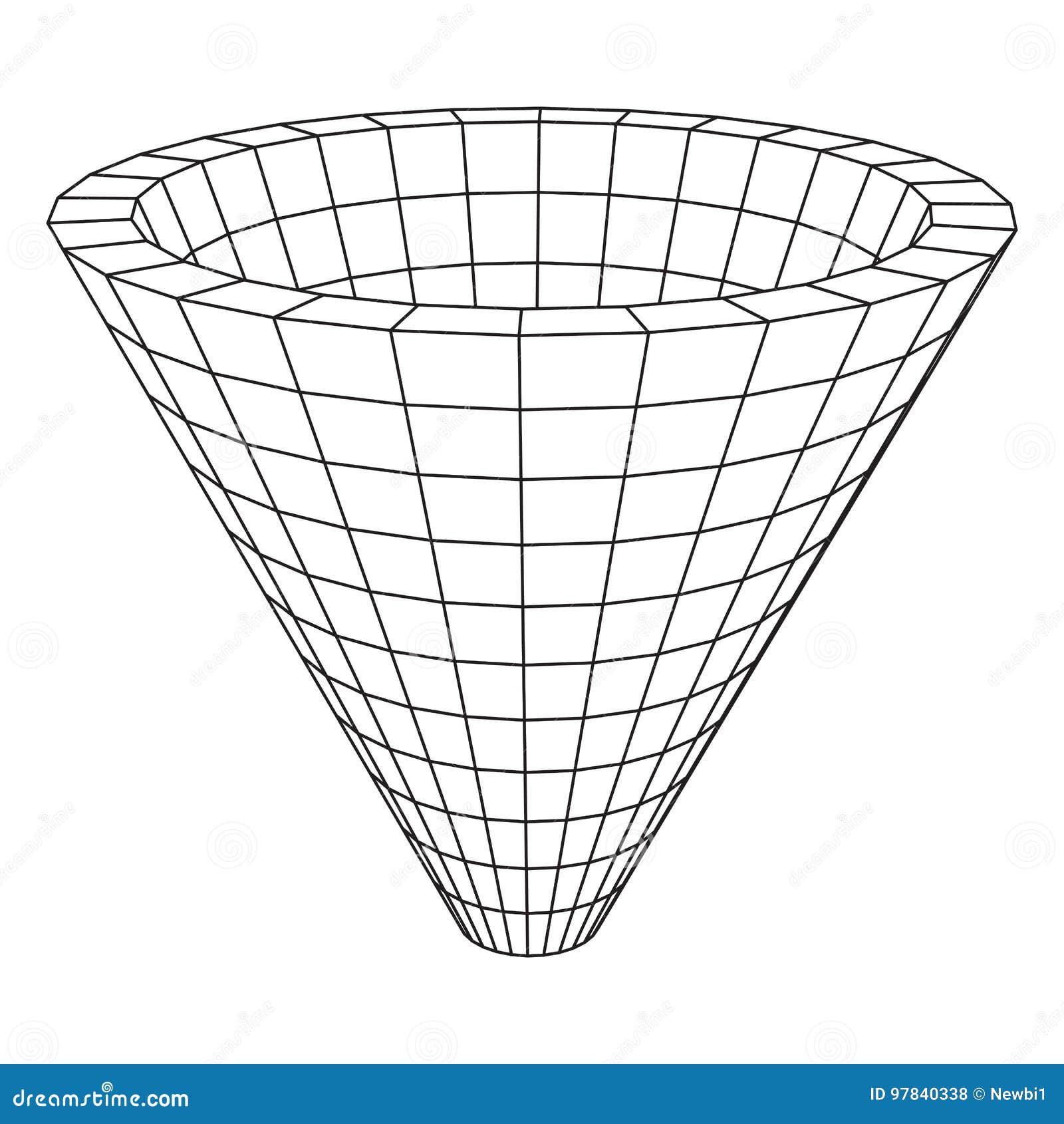 Wireframe Mesh Funnel stock vector. Illustration of poly - 97840338