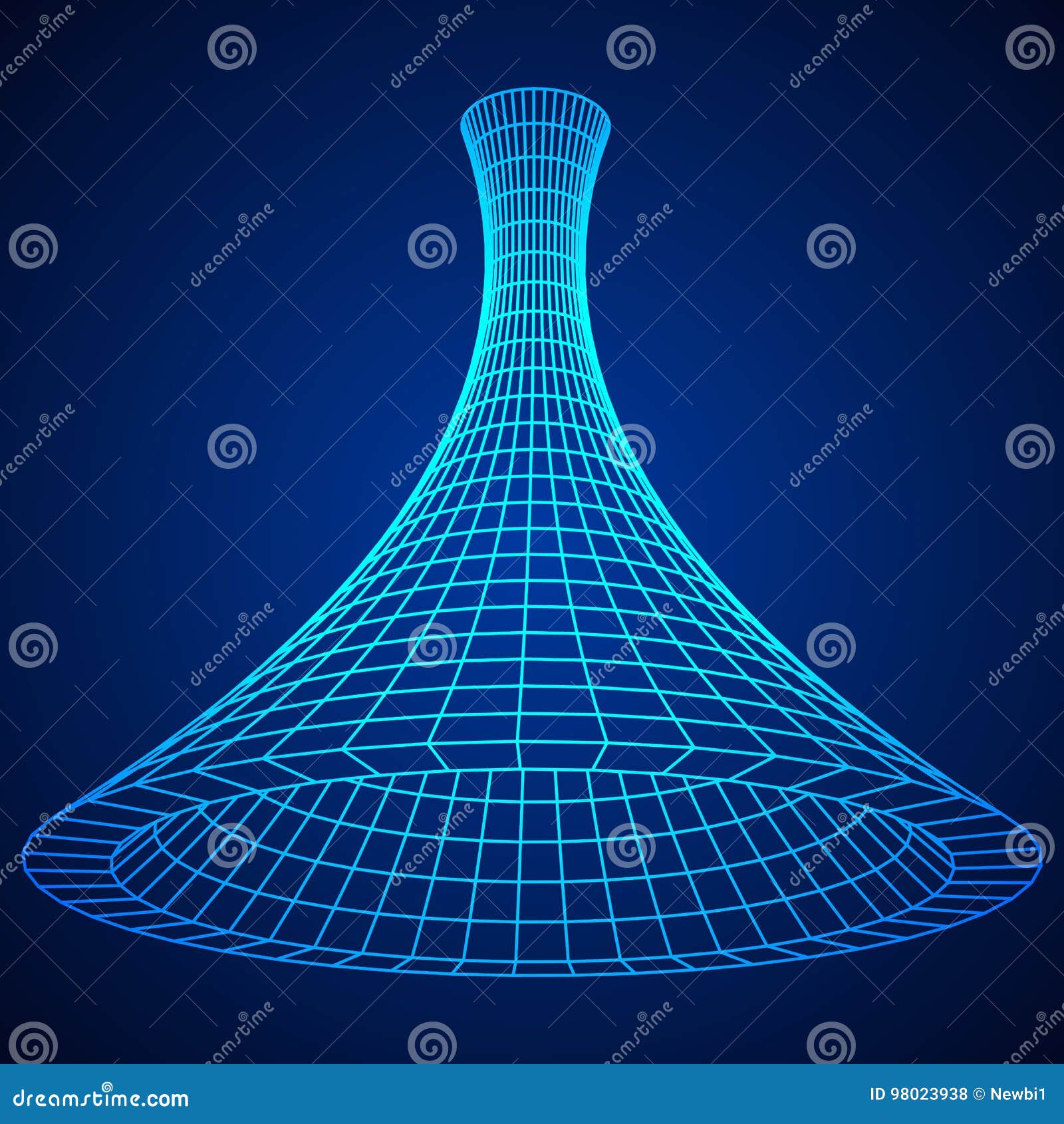 Wireframe Mesh Funnel stock vector. Illustration of pattern - 98023938