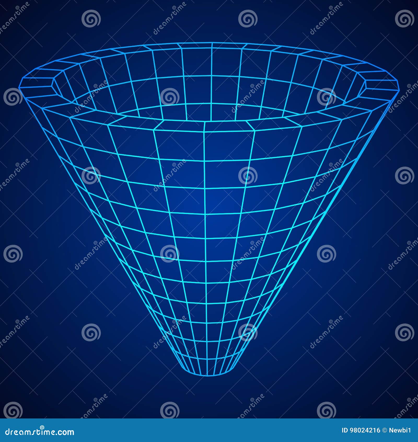Wireframe Mesh Funnel stock vector. Illustration of icon - 98024216