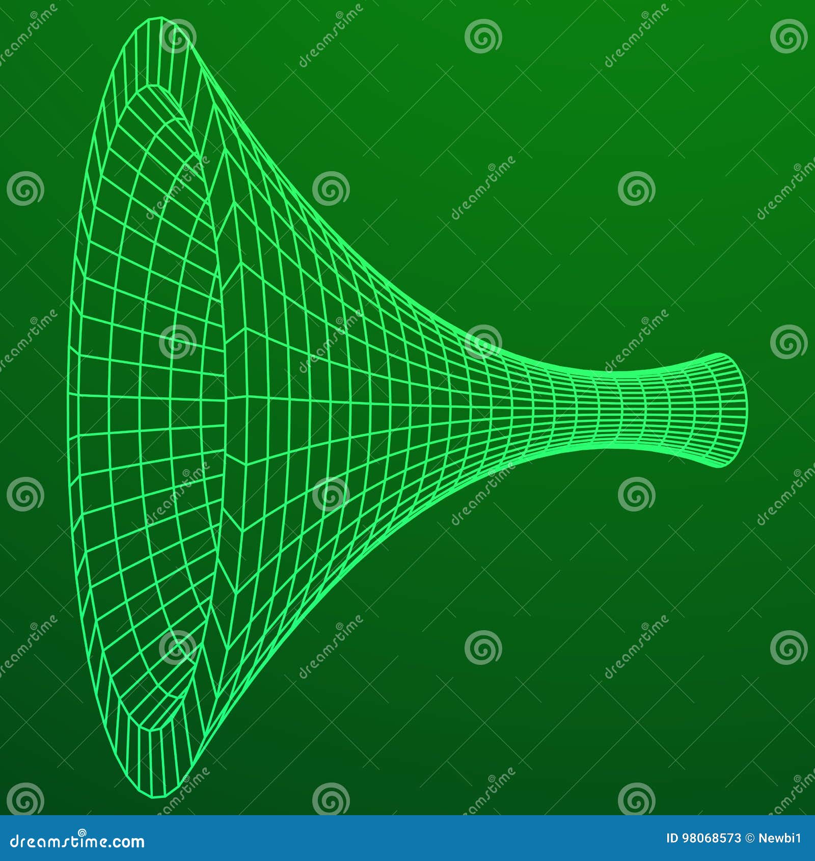 Wireframe Mesh Funnel stock vector. Illustration of model - 98068573