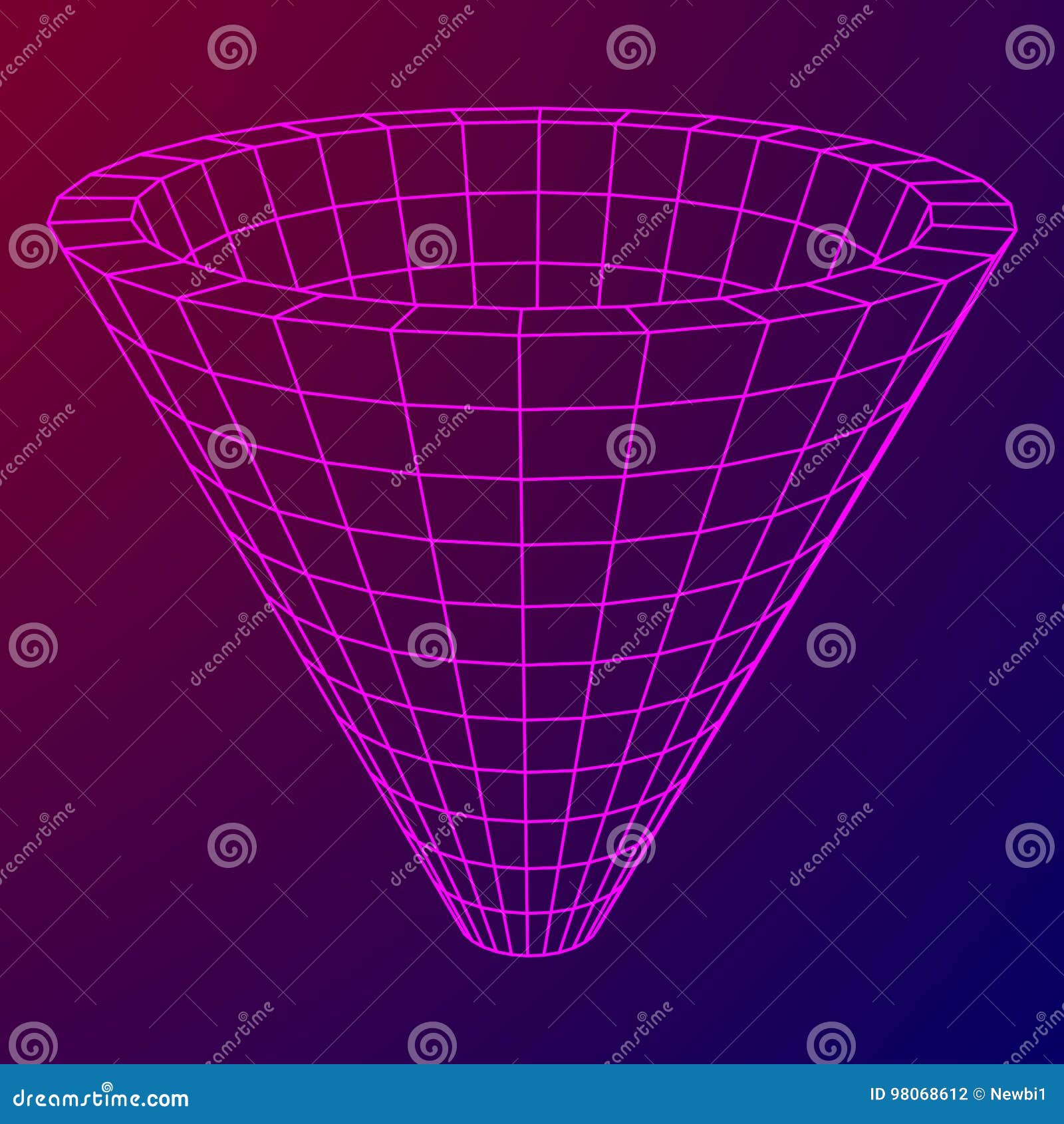 Wireframe Mesh Funnel stock vector. Illustration of funnel - 98068612