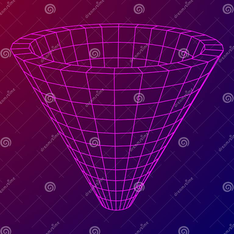 Wireframe Mesh Funnel stock vector. Illustration of funnel - 98068612