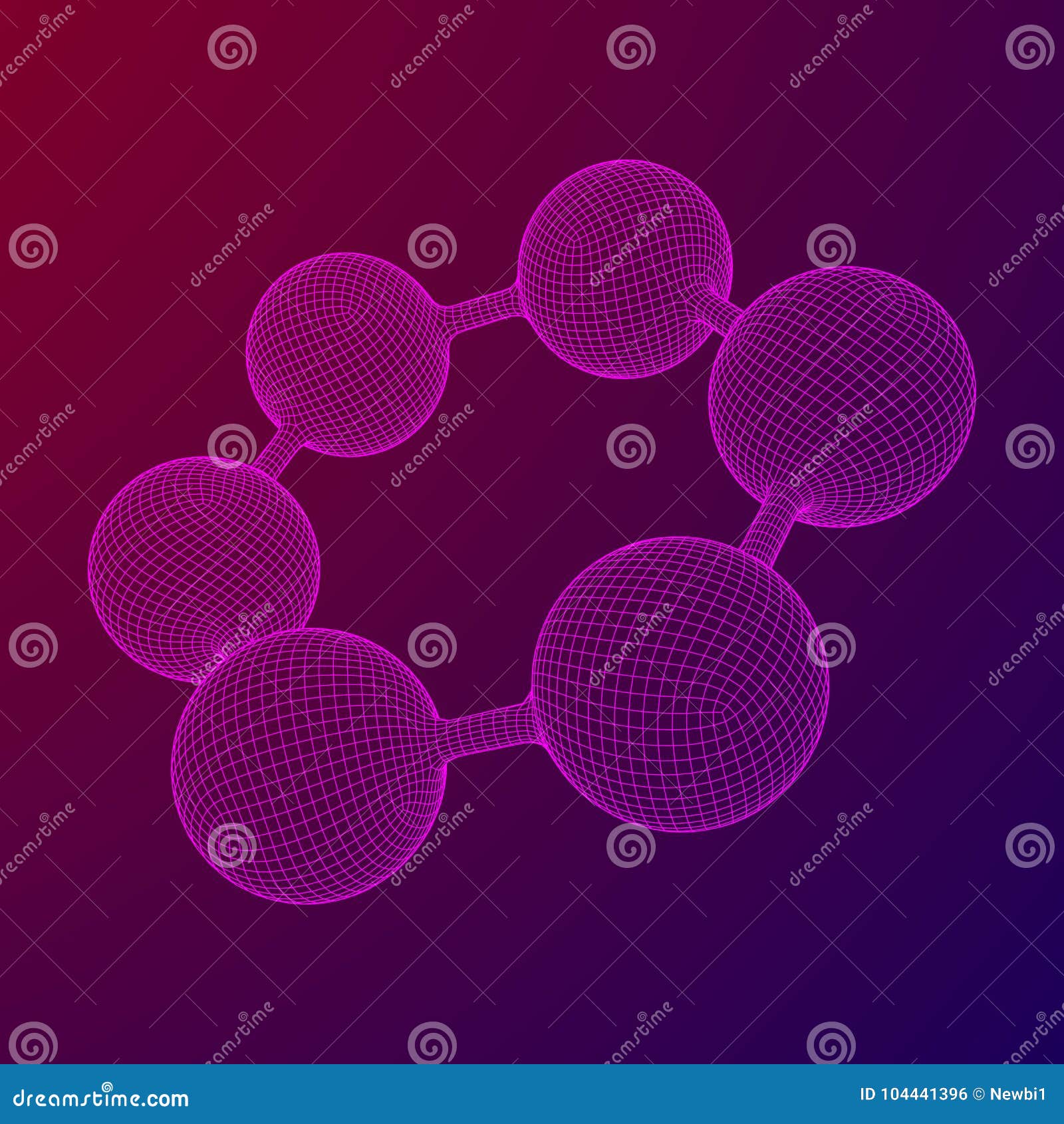 Wireframe Mesh Hexagon Molecule Stock Vector - Illustration of ...