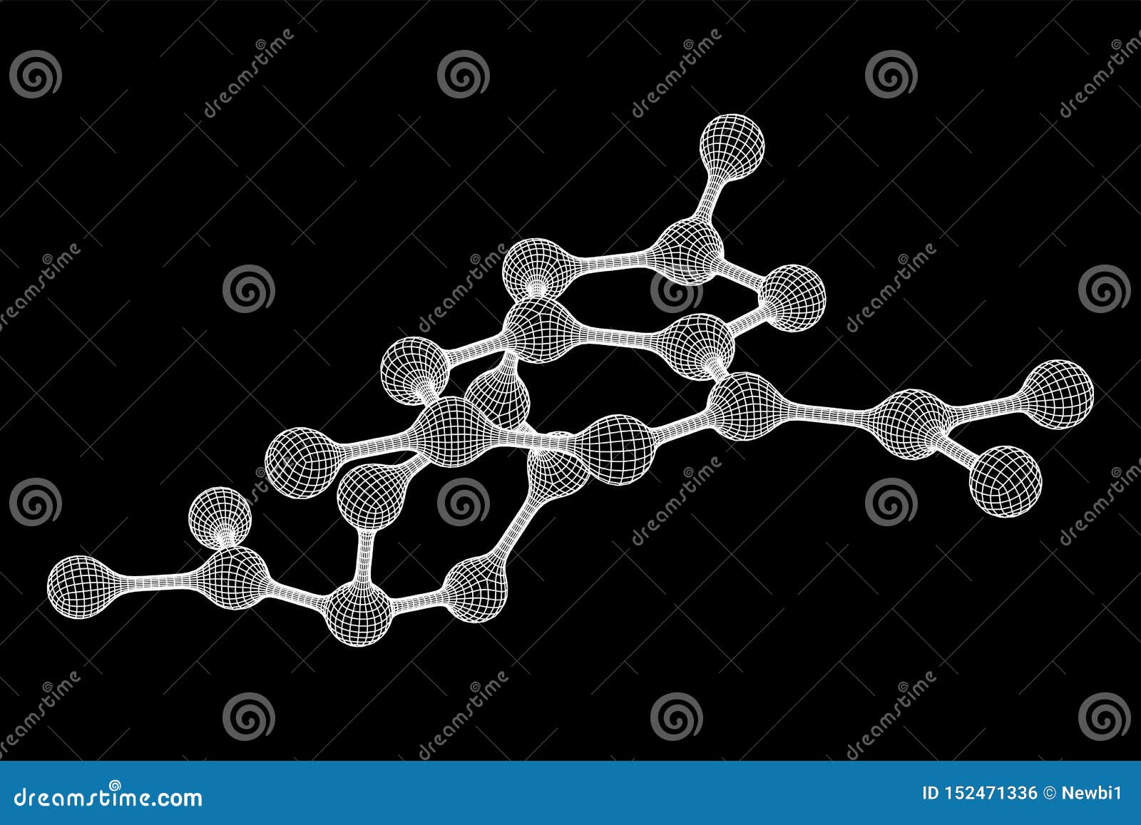 Wireframe Mesh Molecule. Connection Structure Stock Vector ...