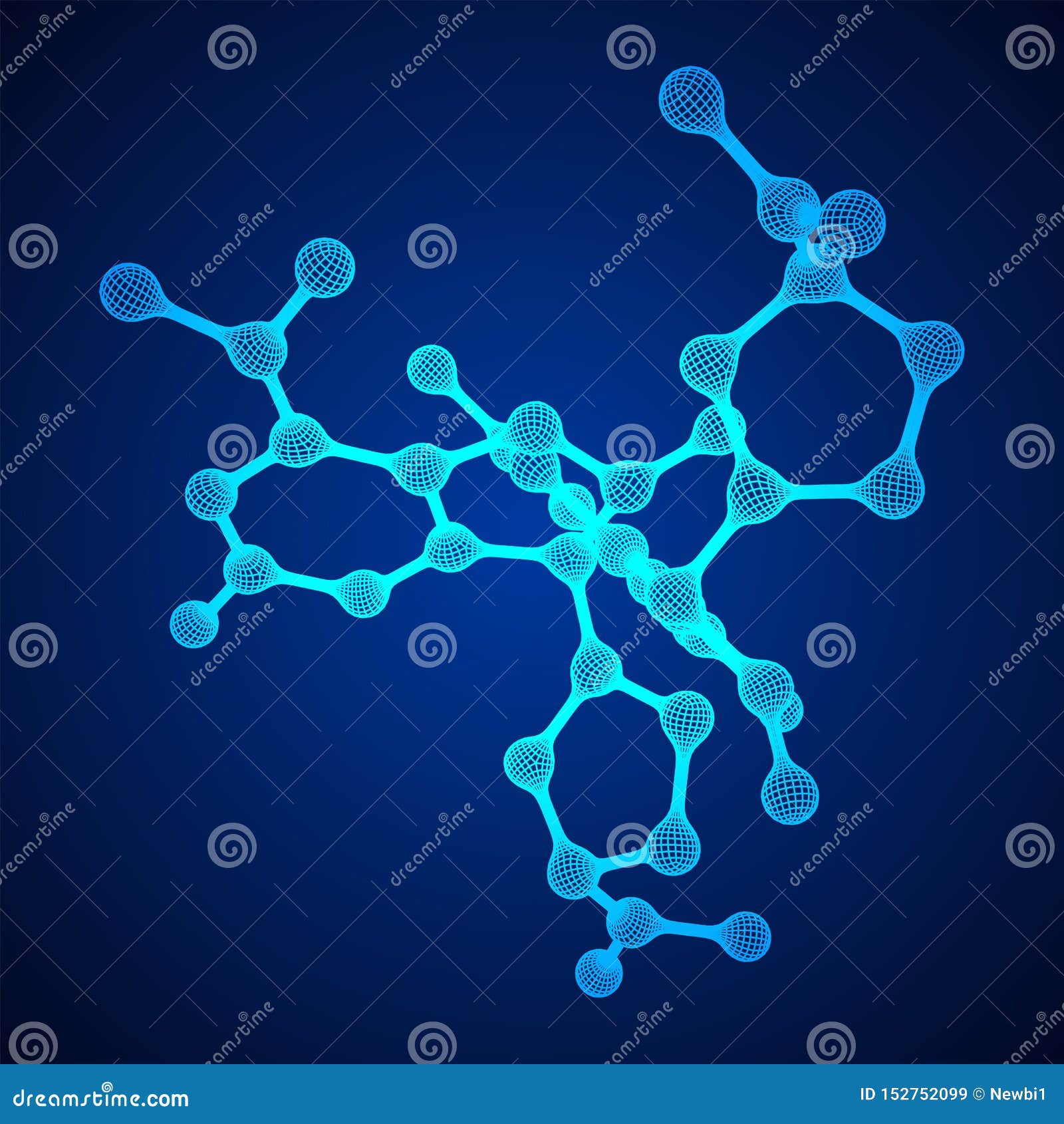 Wireframe Mesh Molecule. Connection Structure Stock Vector ...