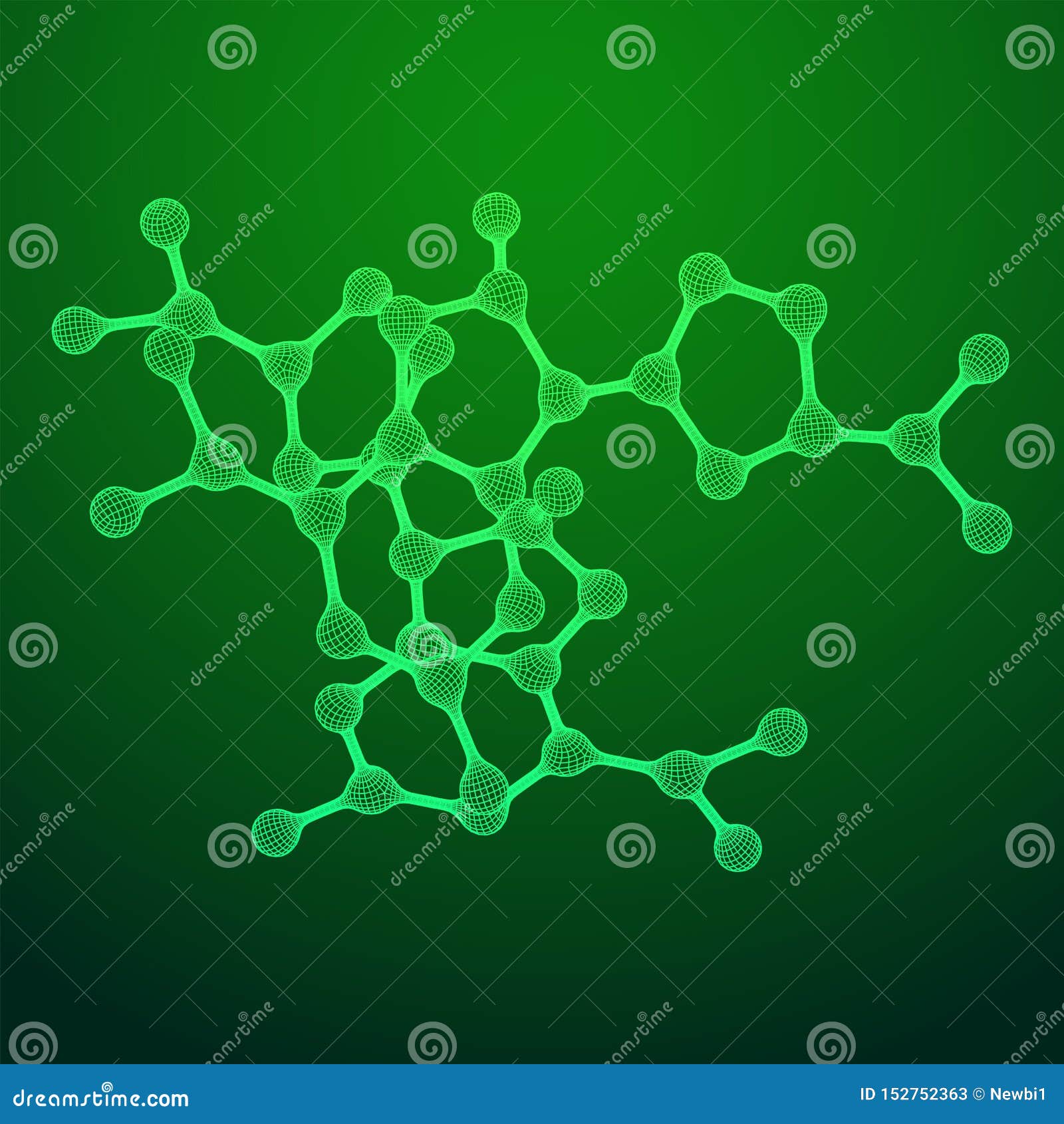Wireframe Mesh Molecule. Connection Structure Stock Vector ...