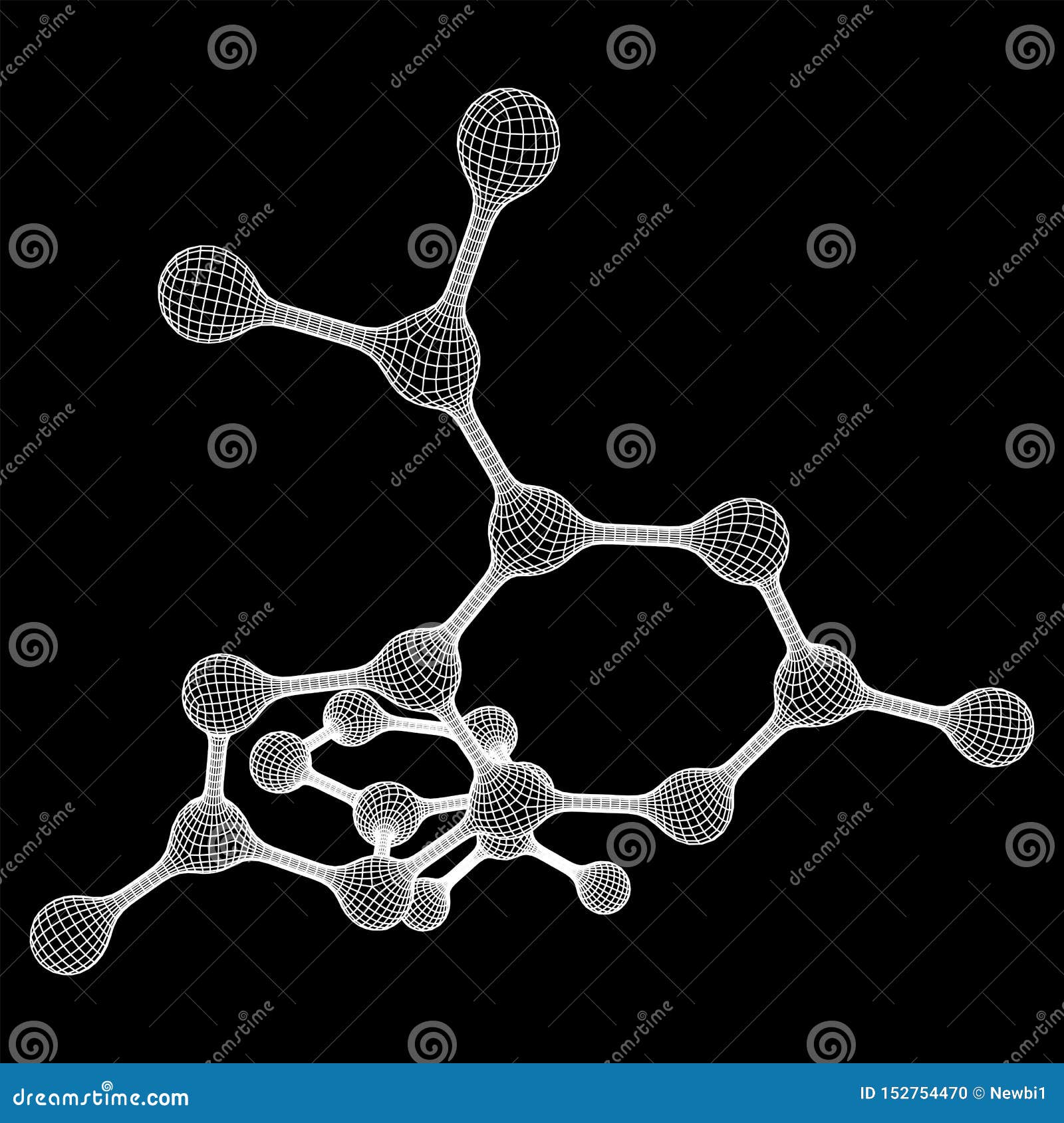 Wireframe Mesh Molecule. Connection Structure Stock Vector ...