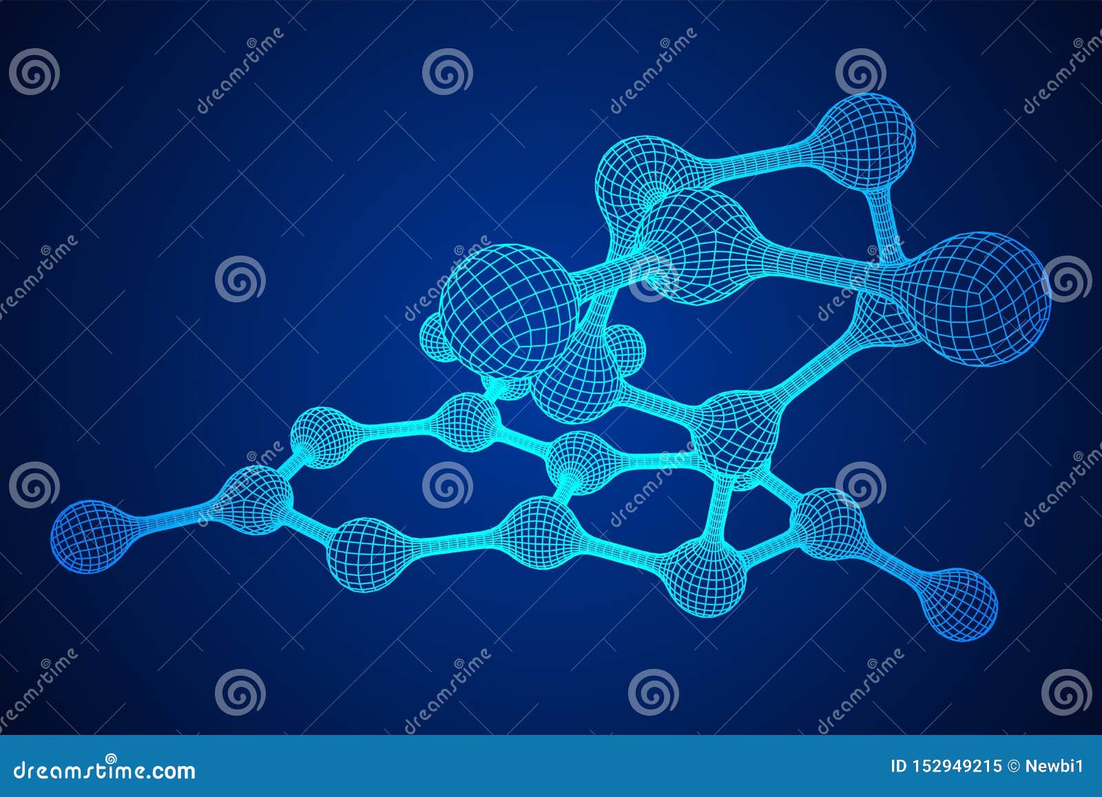 Wireframe Mesh Molecule. Connection Structure Stock Vector ...